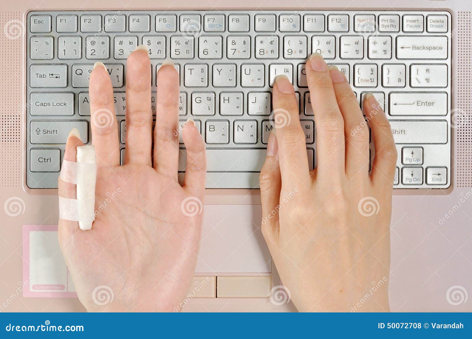 Painful Finger while Prolonged Use of Computer Keyboard Stock Photo ...