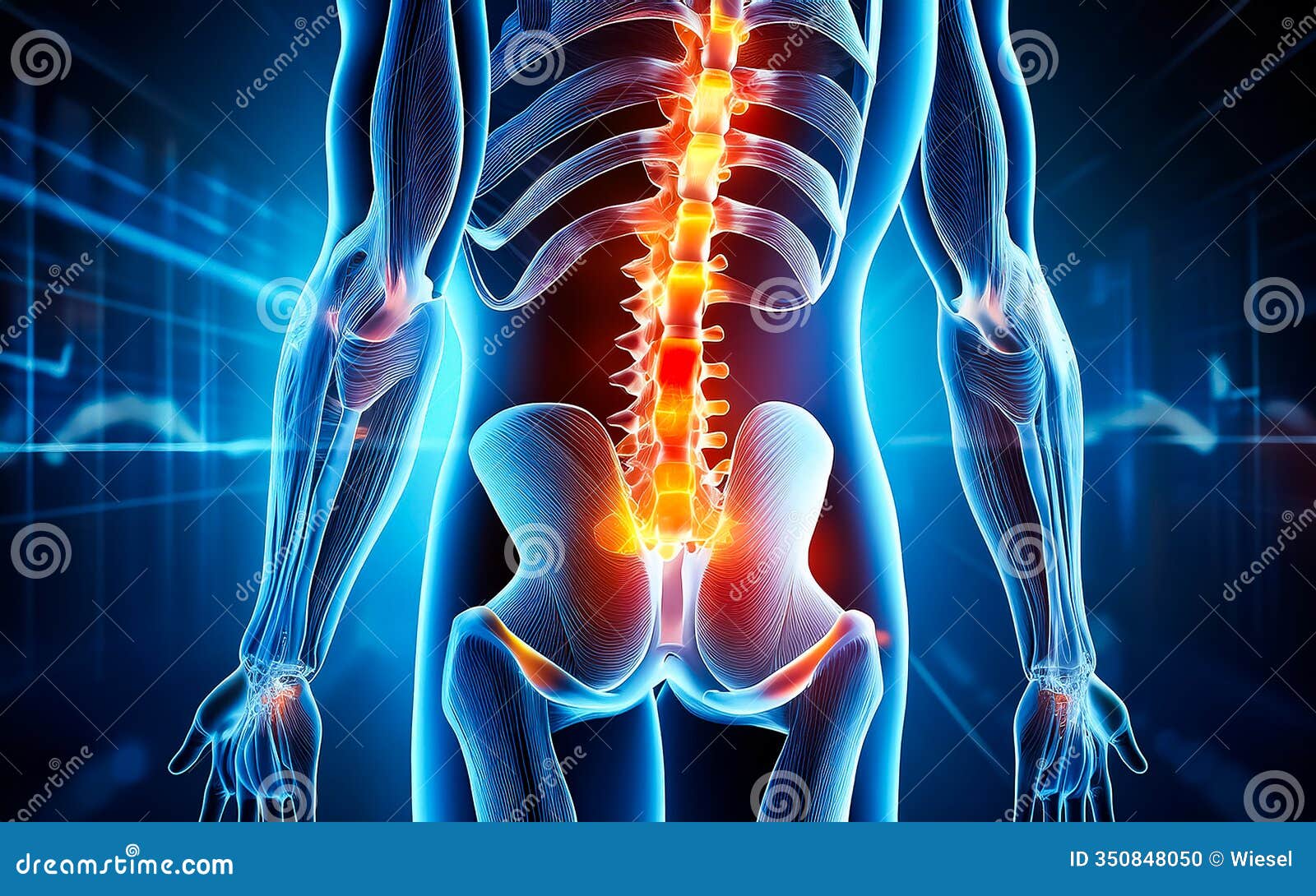 Painful sacroiliac joint stock illustration. Illustration of ...