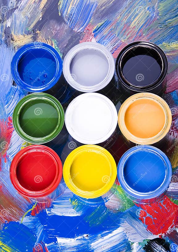 Paint stock image. Image of decorator, multi, cans, colored - 2707699