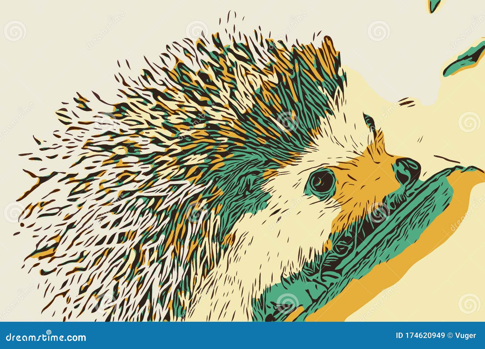 Abstract hedgehog stock illustration. Illustration of paint - 174620949
