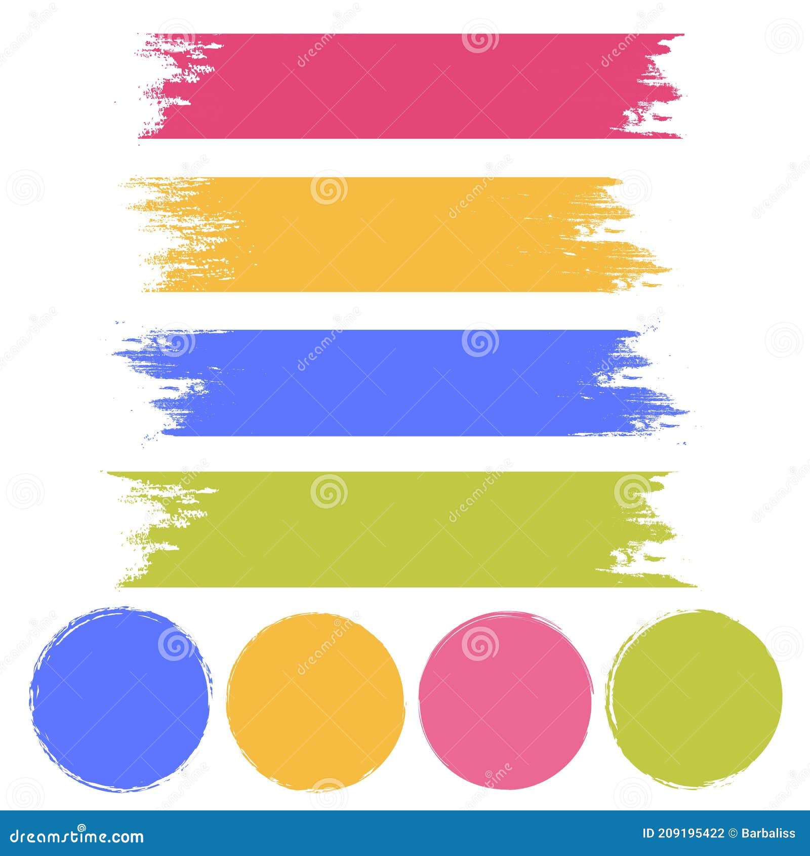Paint Banner Set Isolated White Background Stock Vector - Illustration ...