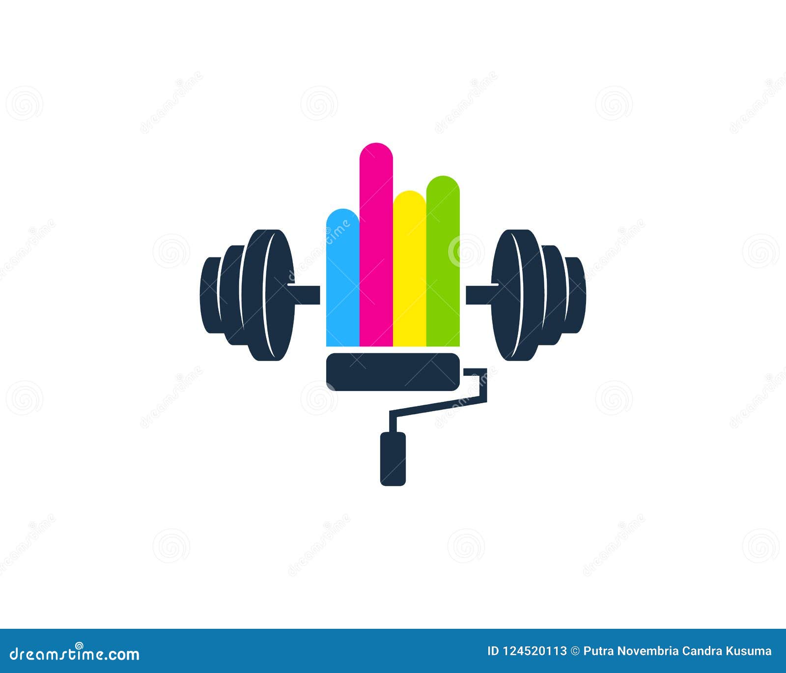 Paint Barbell Logo Icon Design Stock Vector - Illustration of barbell ...