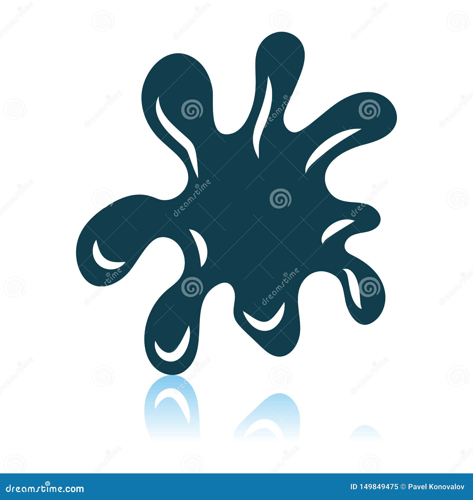 Paint Blot Icon stock vector. Illustration of reflection - 149849475
