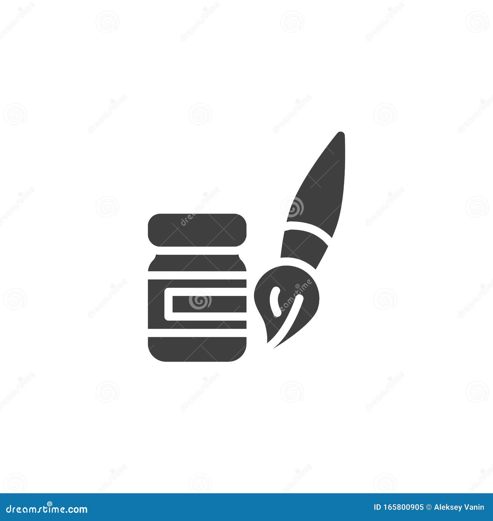 Paint Bottle and Brush Vector Icon Stock Vector - Illustration of ...