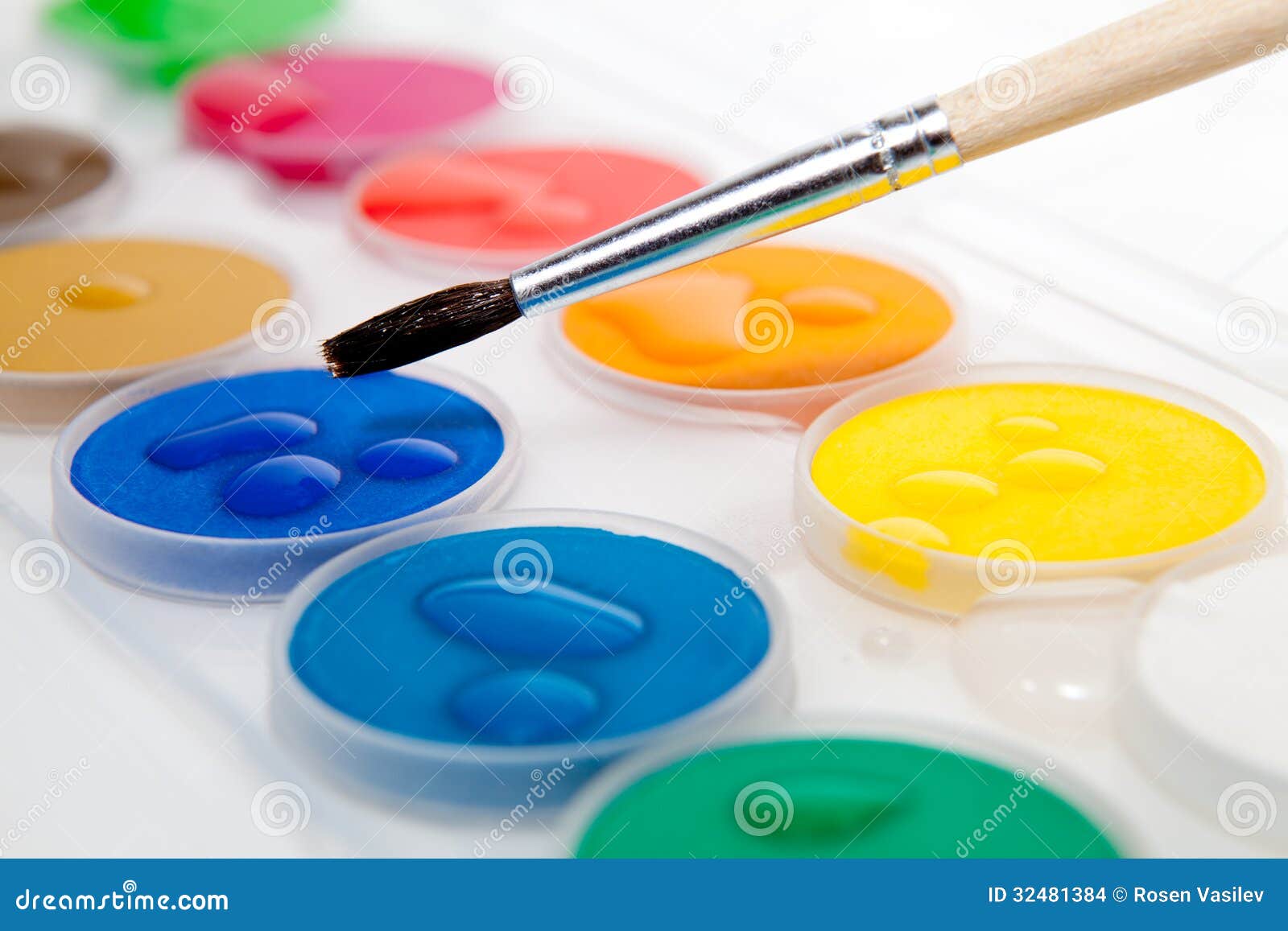 Paint Box on White Background Stock Photo - Image of brush, brown: 32481384
