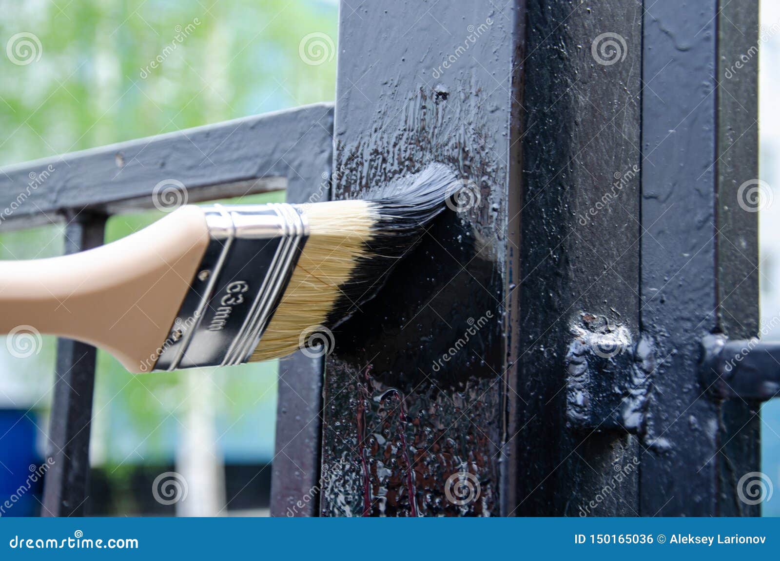 Paint Brush and Black Paint. Painting Stock Photo - Image of hand ...