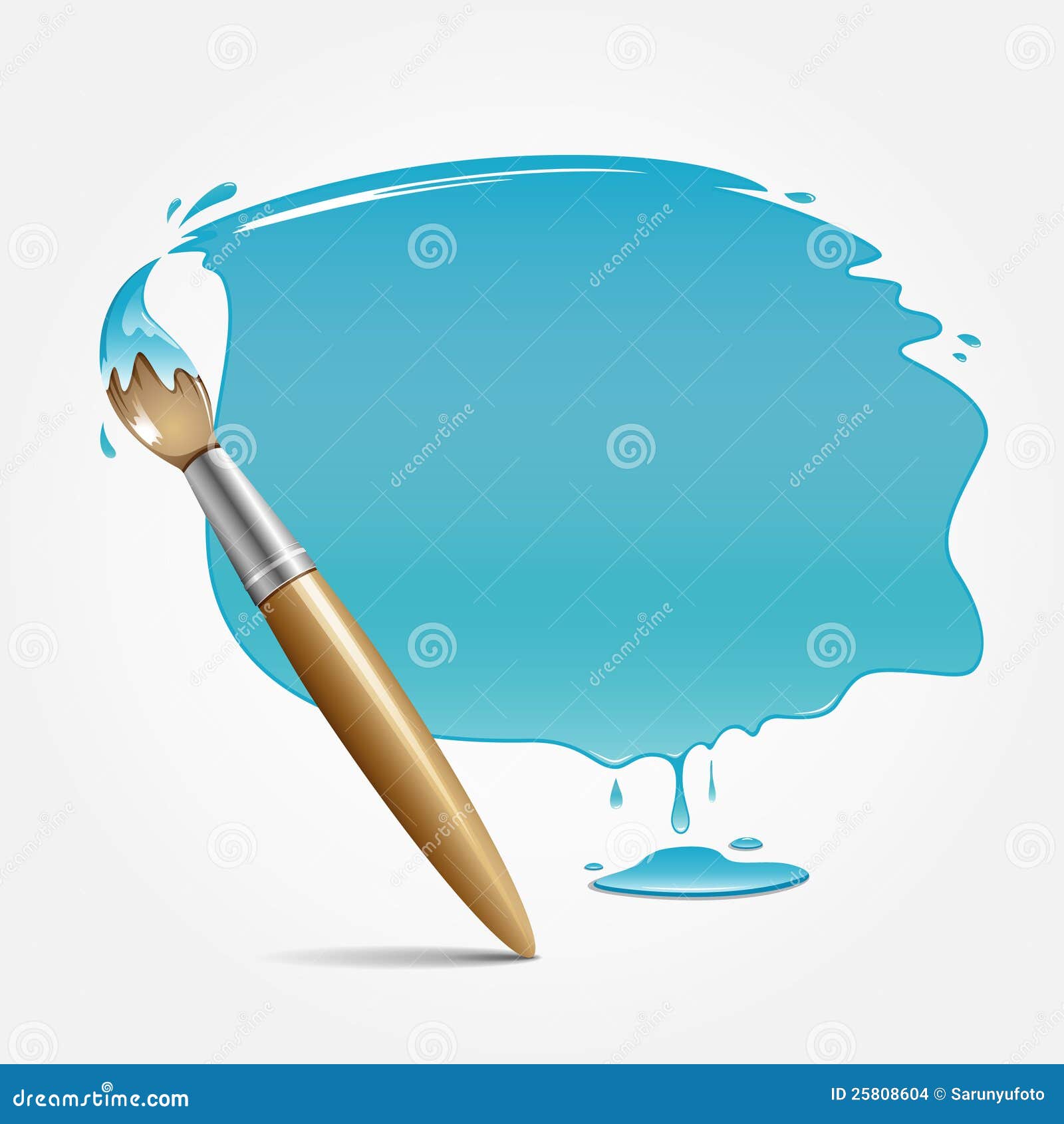 Paint Brush. Blue Background Stock Illustration - Illustration of ...