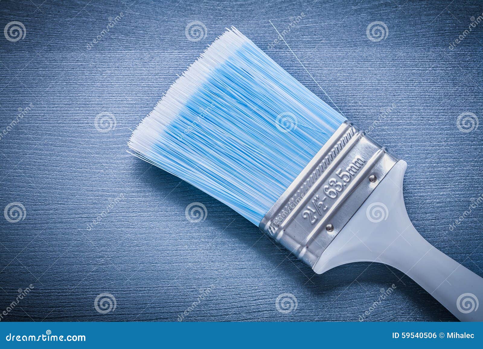 Paint Brush with Blue Bristle and White Handle Stock Photo - Image of ...