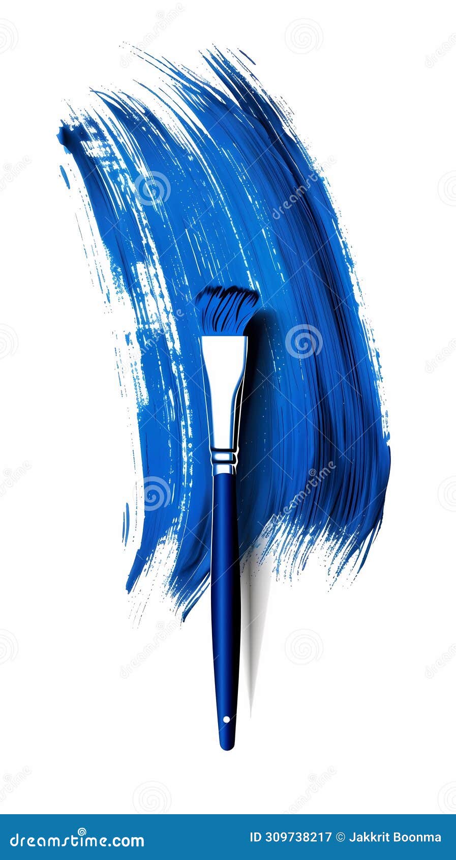 Paint Brush with Blue Paint on White Background, Generative AI ...