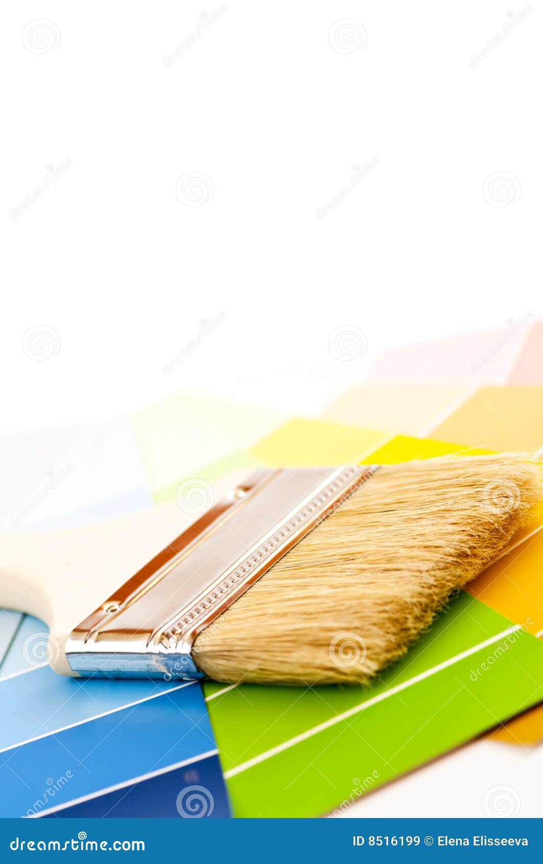 Paint Brush with Color Cards Stock Image - Image of isolated, copy: 8516199