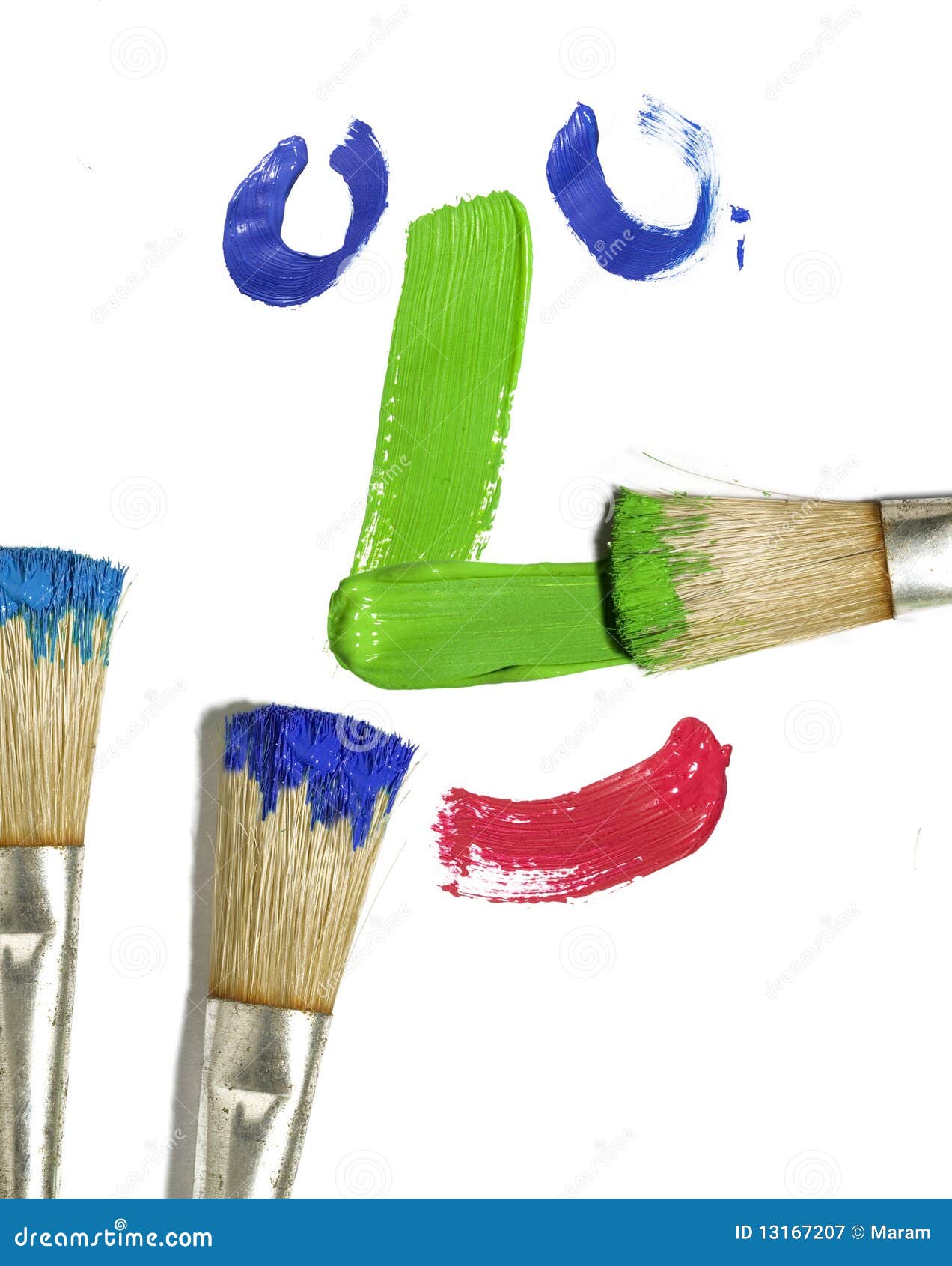 Paint Brush with Color Painting Face Stock Image - Image of drawing ...