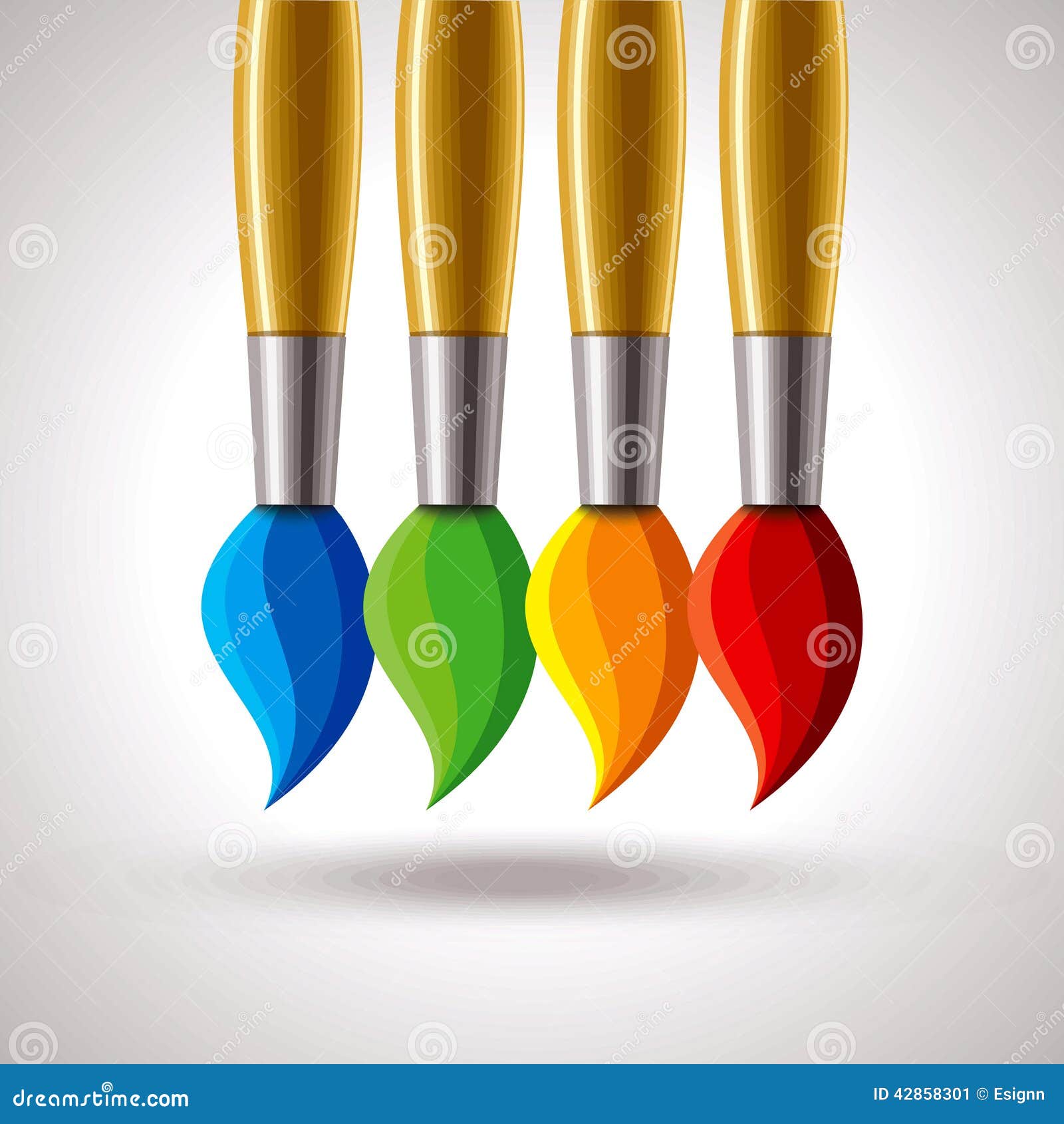 Paint Brush in Different Colour Stock Vector - Illustration of color ...