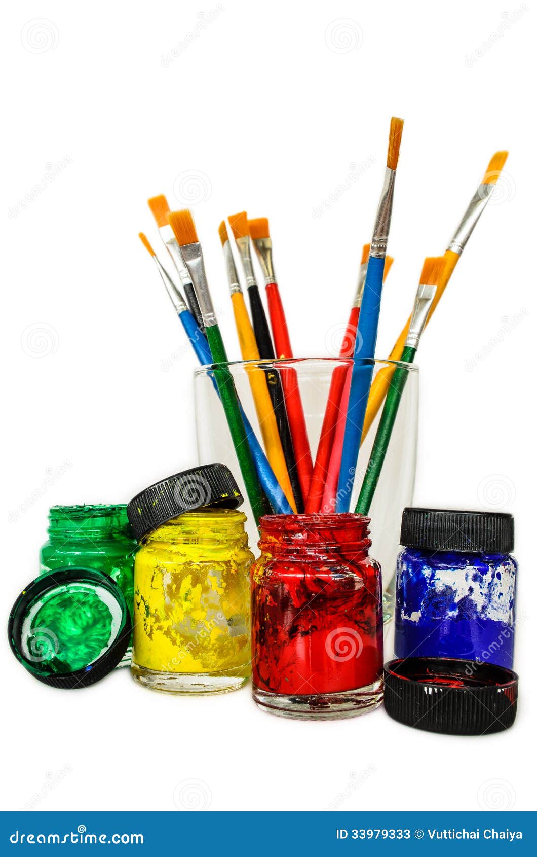 Paint and brush stock image. Image of creativity, blue - 33979333