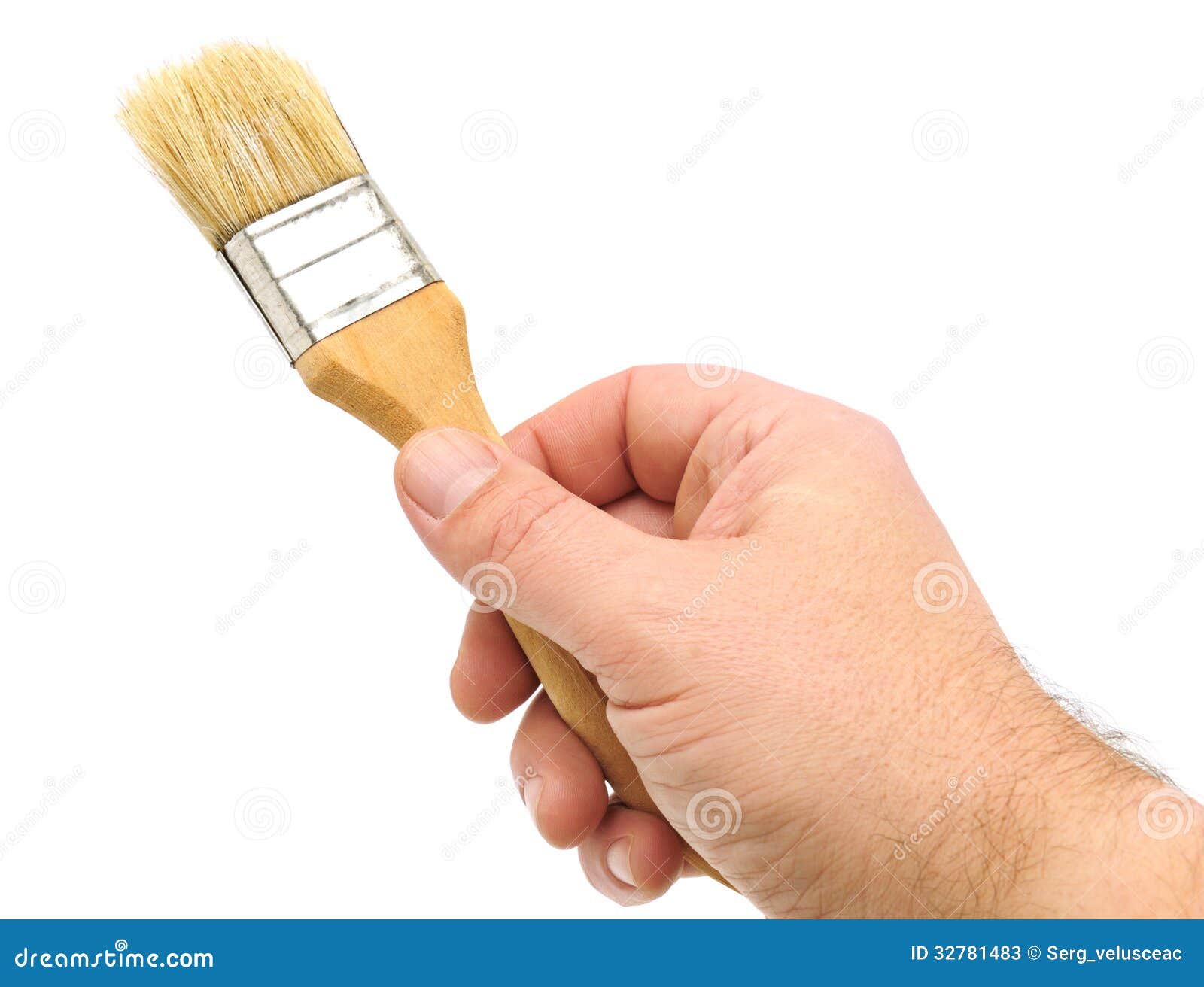 Paint brush in hand stock image. Image of finger, paintbrush - 32781483