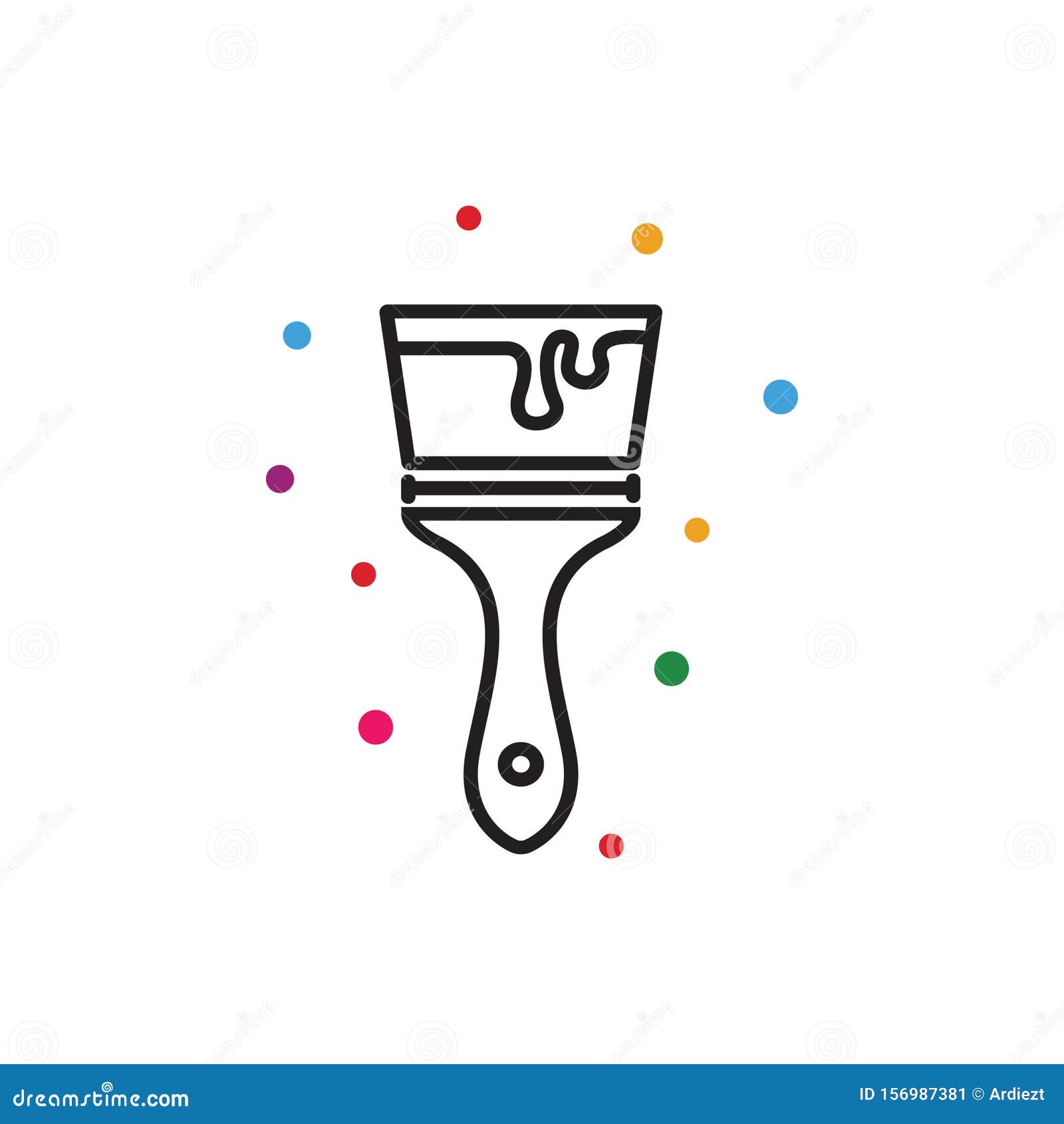 Paint Brush Icon. Simple Flat Vector Illustration Stock Vector ...