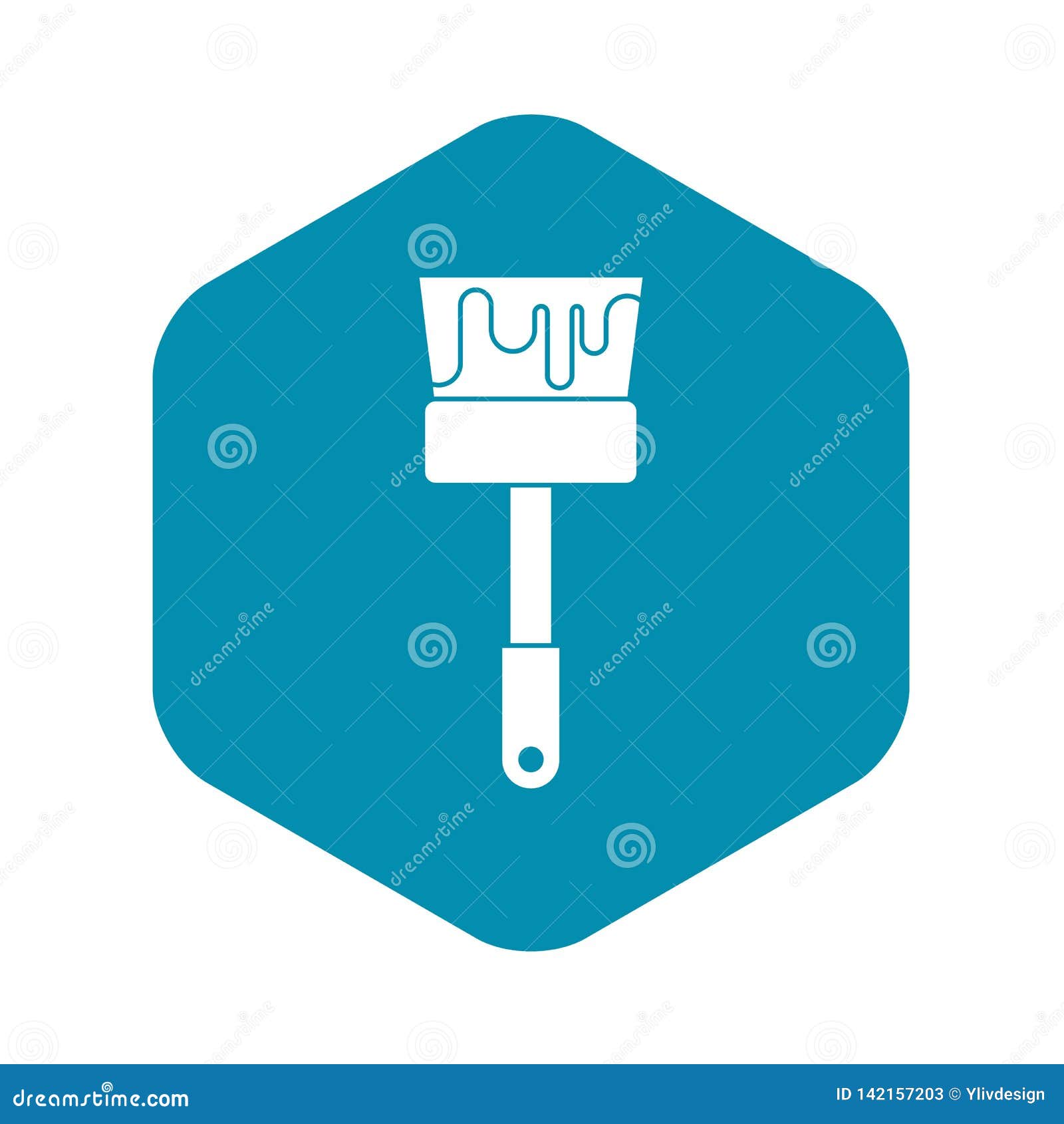 Paint Brush Icon, Simple Style Stock Vector - Illustration of graphic ...