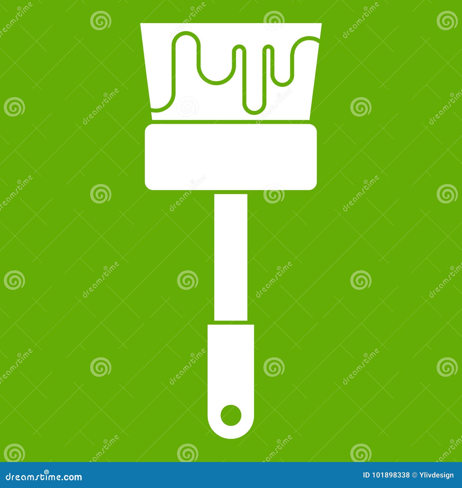 Paint brush icon green stock vector. Illustration of painter - 101898338