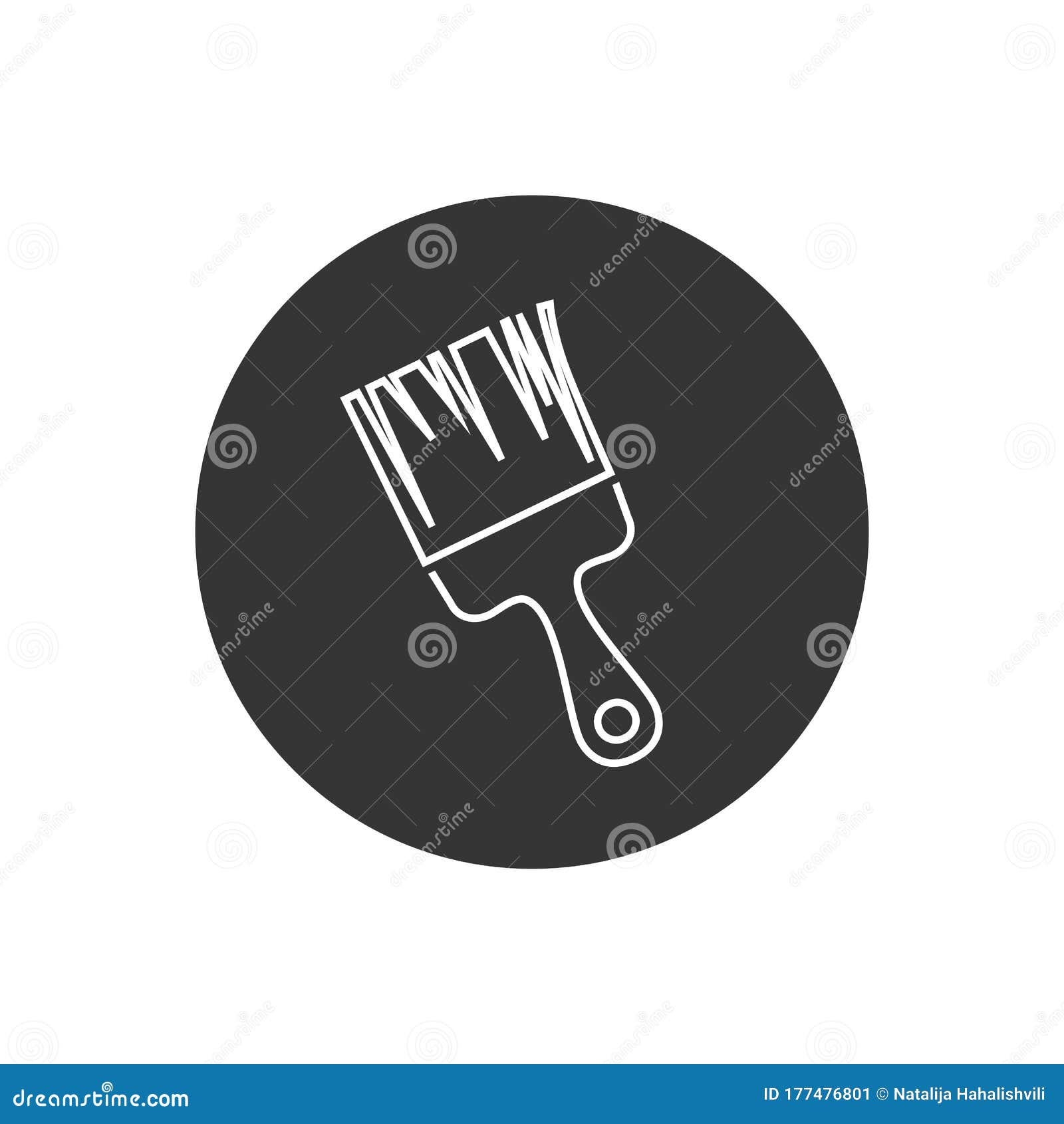Paint Brush Line Icon Symbol Vector Illustration in Modern Flat Stock ...