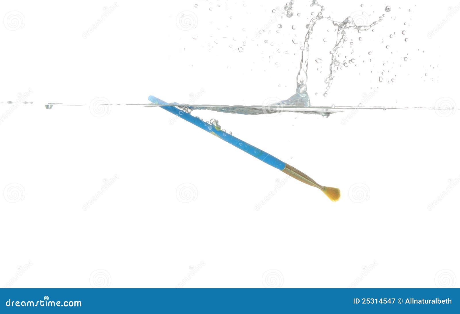 Paint Brush Making a Splash in Water Stock Image - Image of close ...