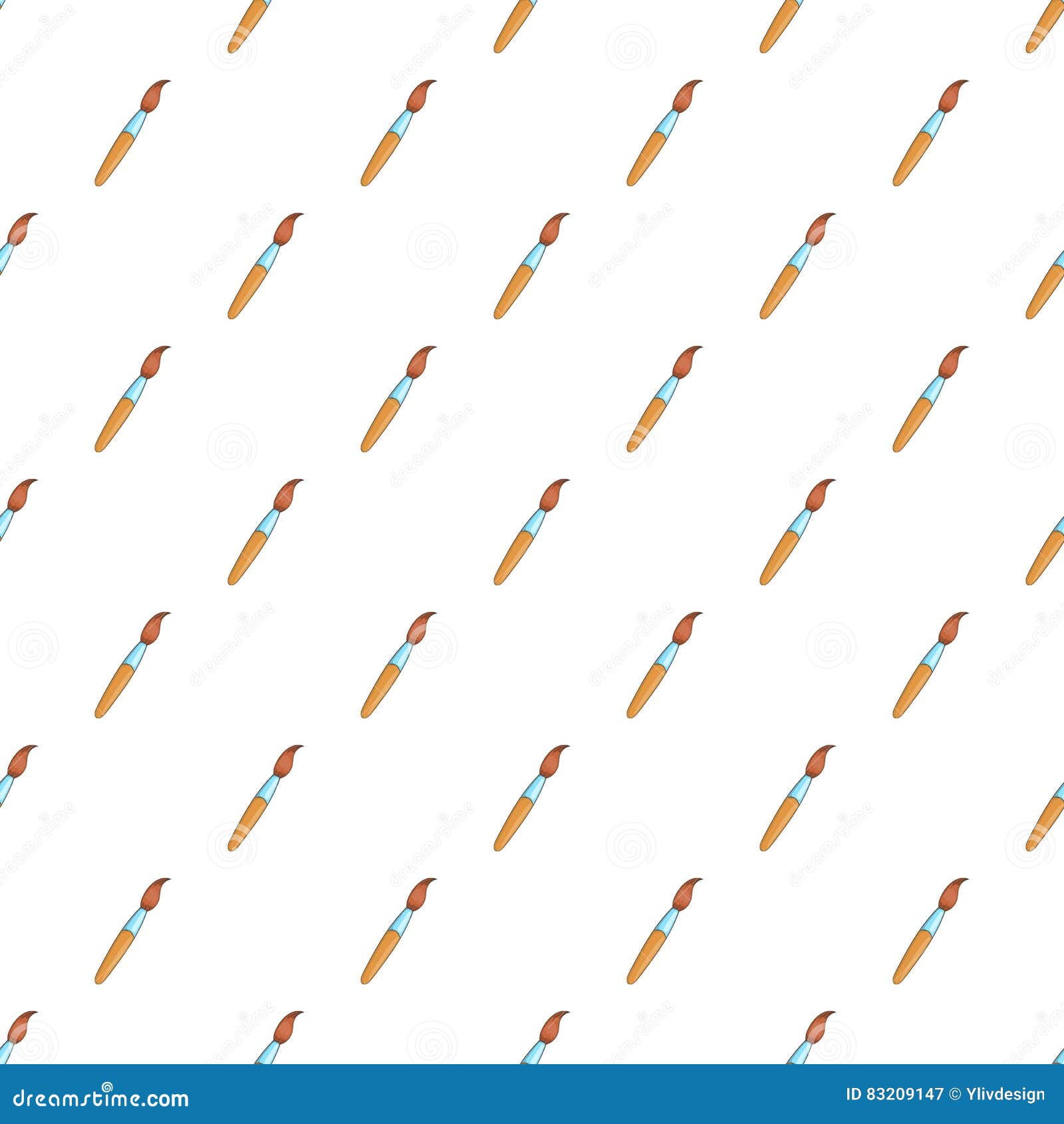 Paint Brush Pattern, Cartoon Style Stock Vector - Illustration of paint ...