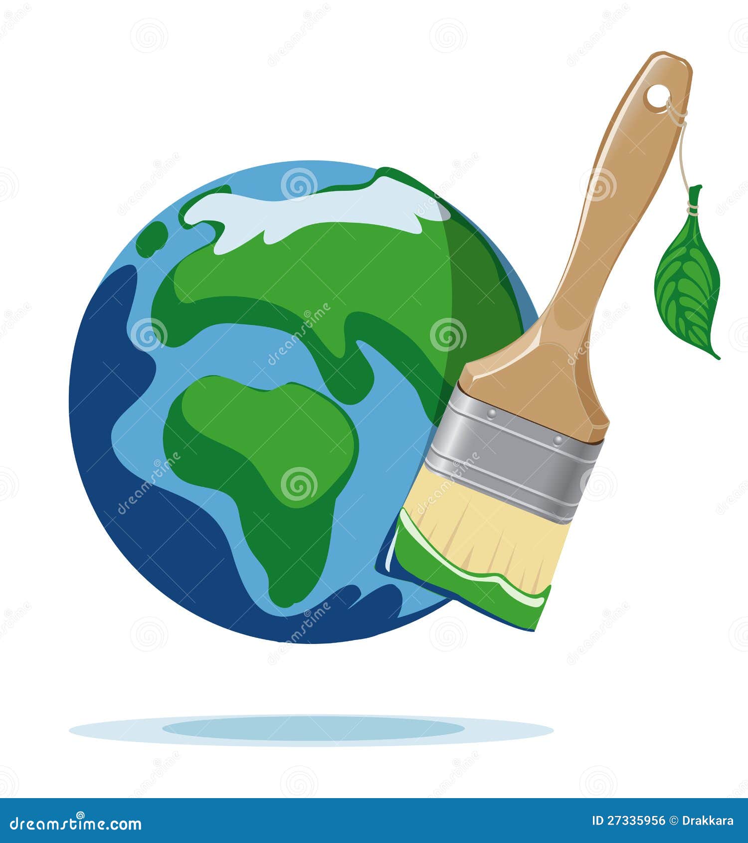 Paint Brush and Planet Earth Stock Vector - Illustration of color ...
