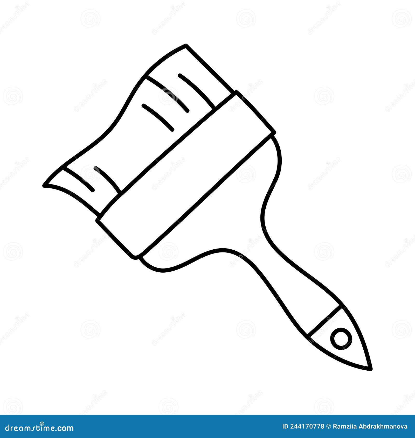 Paint Brush Sketch. Construction Tool Stock Vector - Illustration of ...