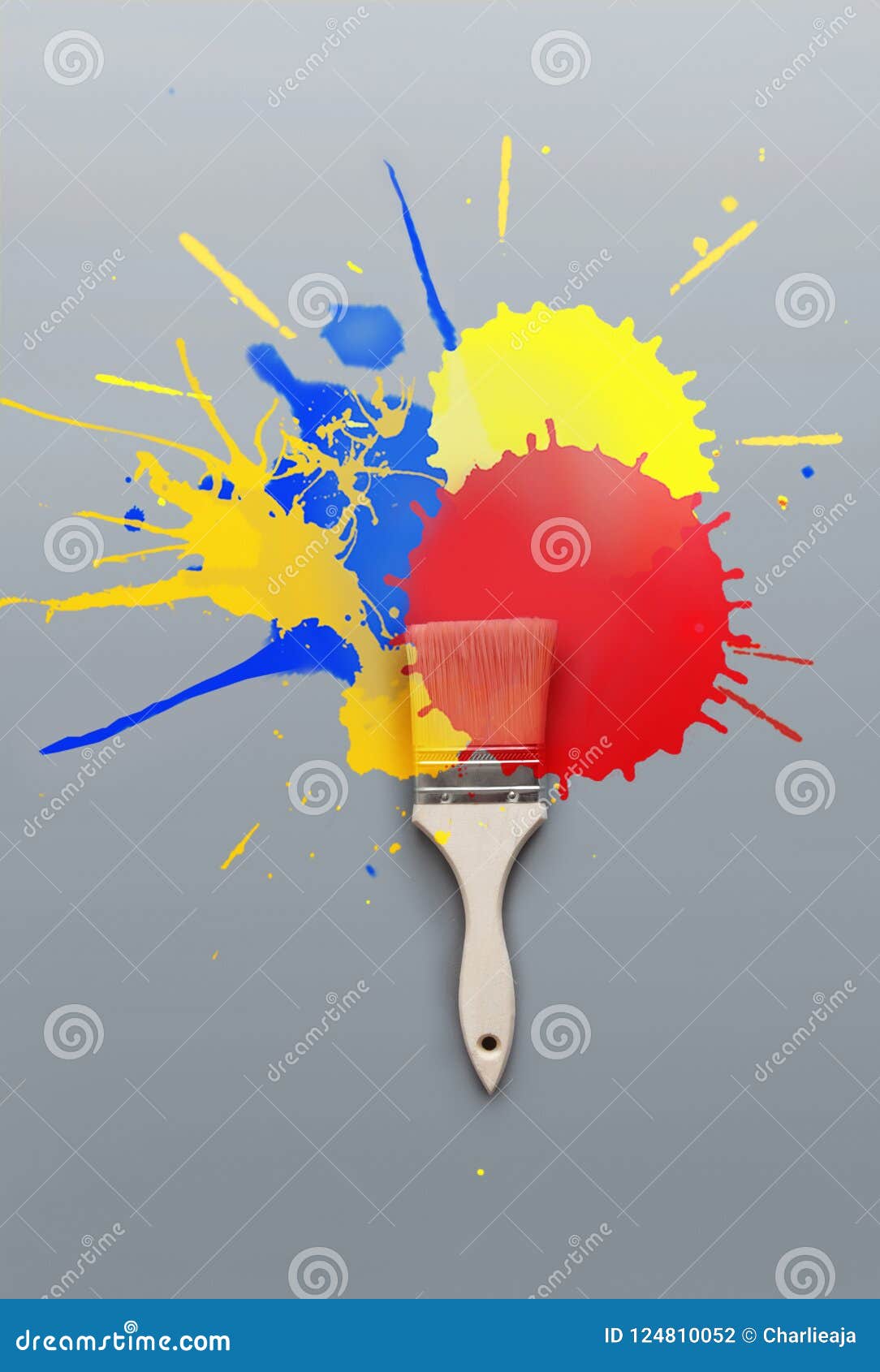 Paint brush splash stock photo. Image of creativity - 124810052