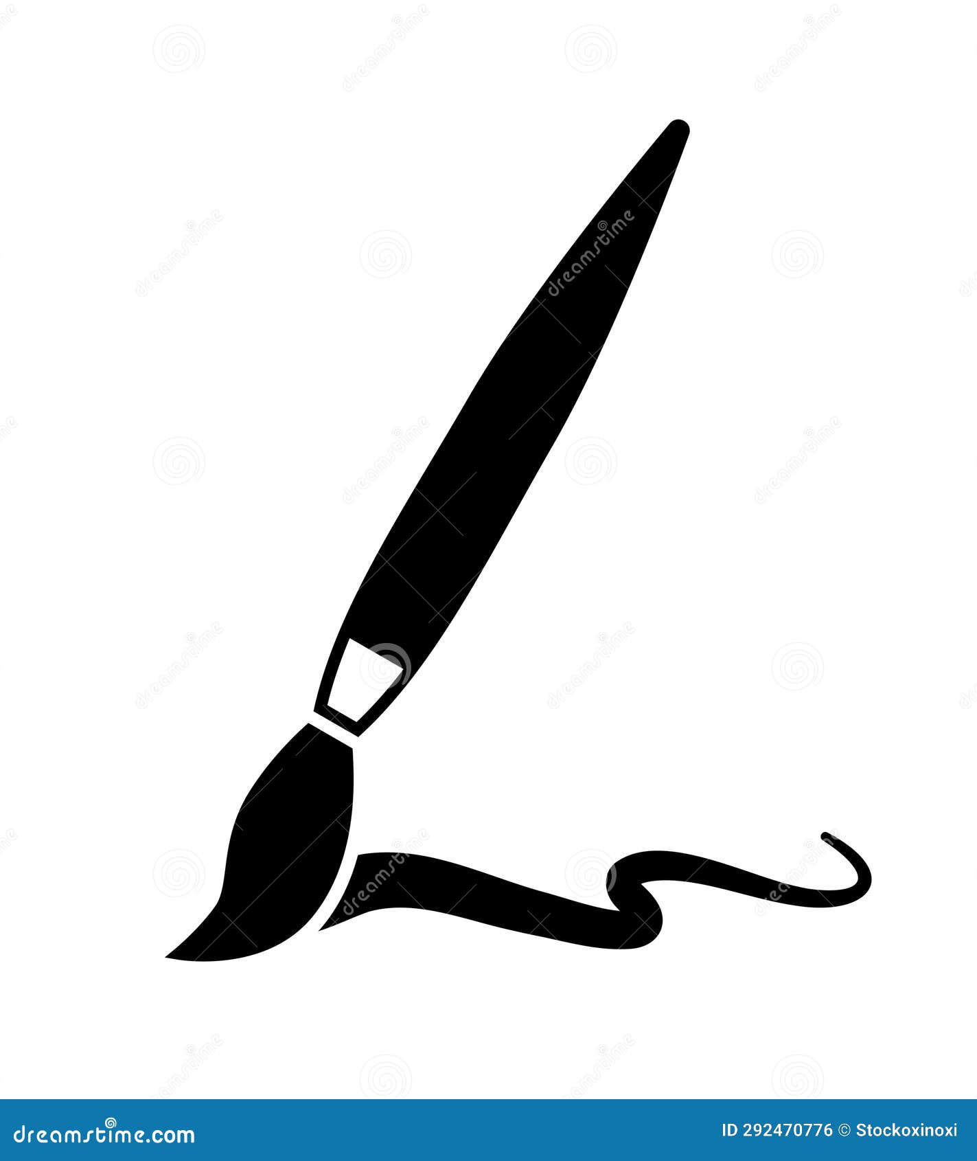 Paint Brush with Stroke Vector Illustration Icon Stock Vector ...
