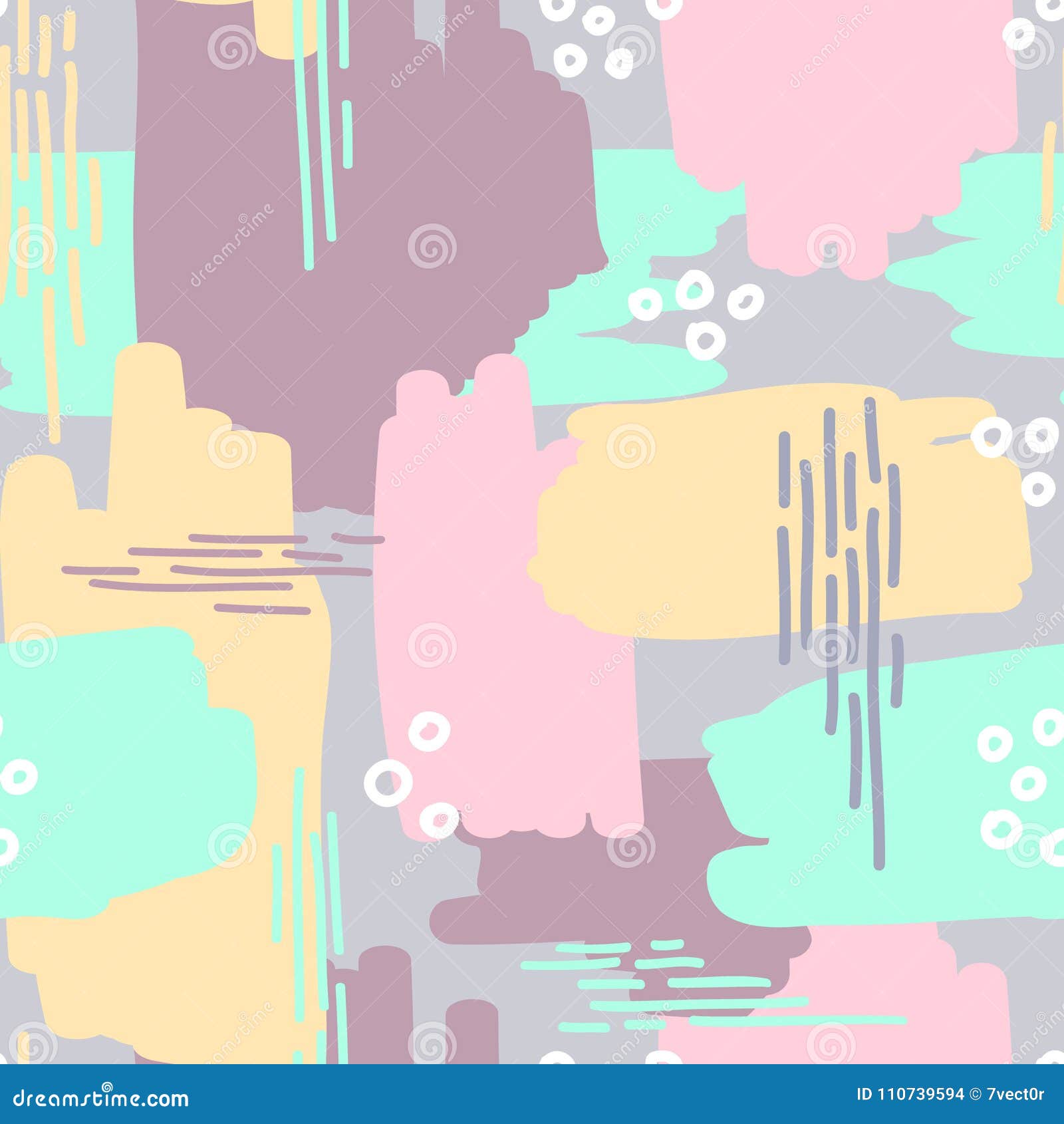 Paint Brush Strokes Abstract Seamless Pattern Stock Vector ...