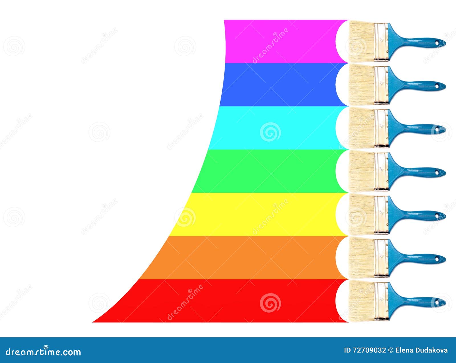 Paint Brush Strokes and Colors of the Rainbow Stock Photo - Image of ...