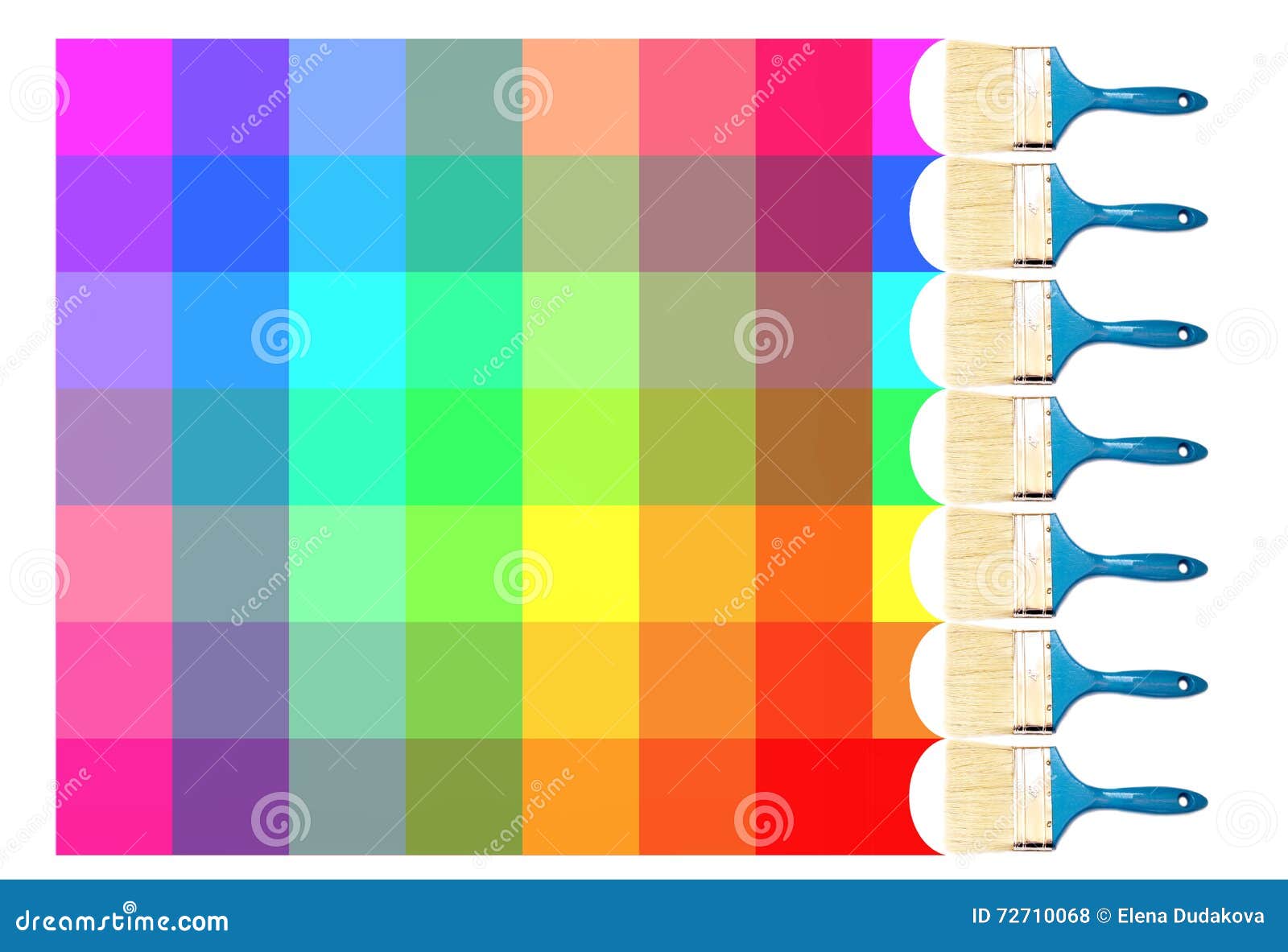 Paint Brush Strokes and Colors of the Rainbow Stock Illustration ...