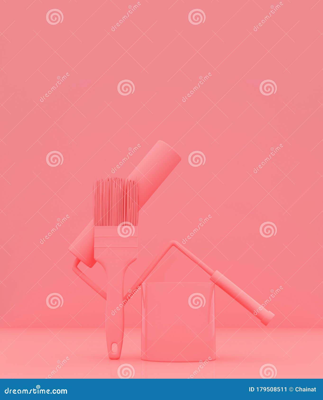 Paint Brush Tool on Pastel Color Background Stock Illustration ...