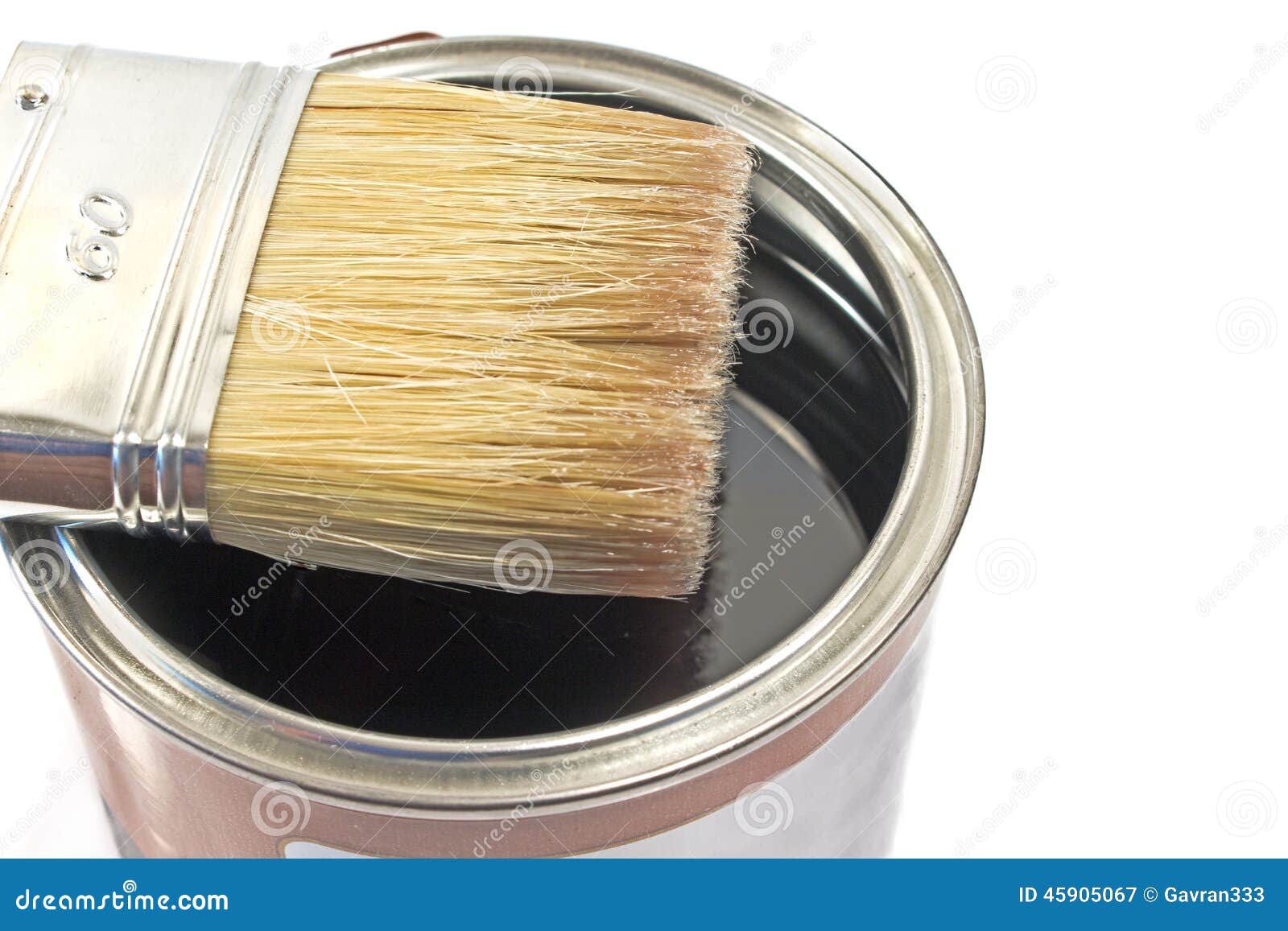 Paint Brush and Varnish Can Stock Image - Image of container, closeup ...