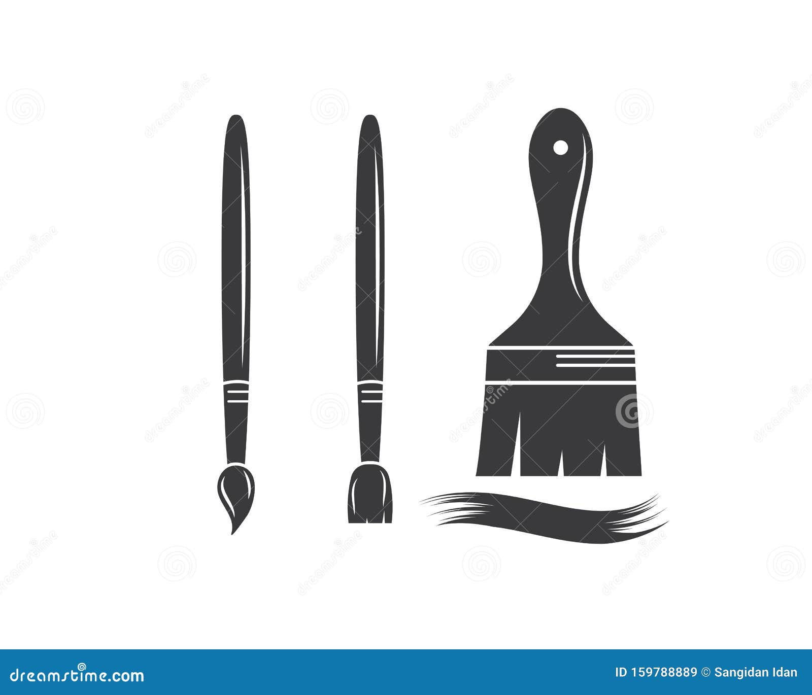Paint Brush Vector Icon Illustration Stock Vector - Illustration of ...