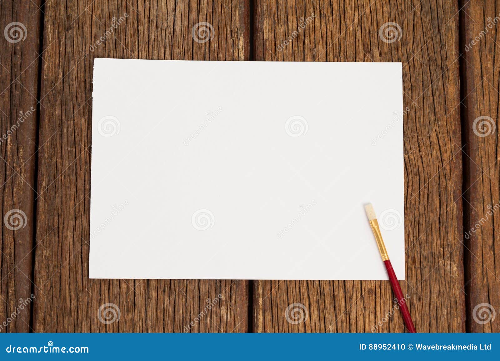 Paint Brush and White Paper Stock Photo - Image of creativity, hobby ...