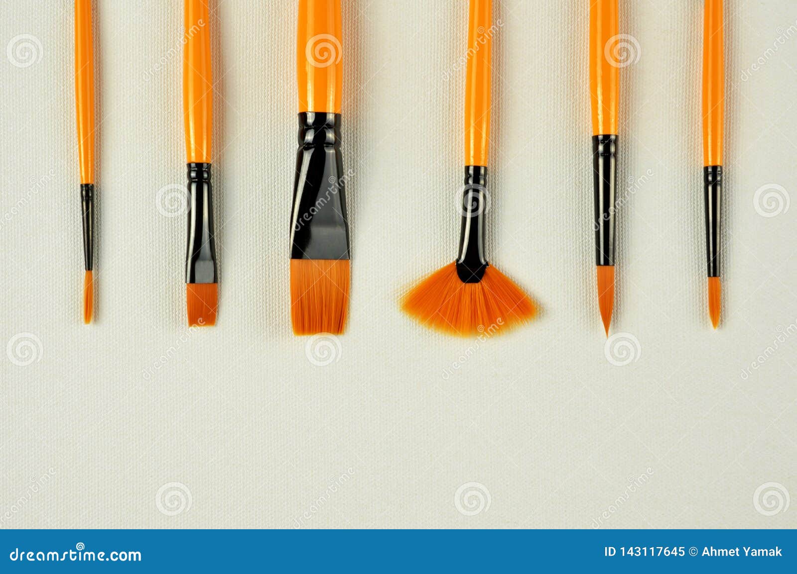 Paint Brushes on Canvas Texture Stock Image - Image of acrylic, vibrant ...