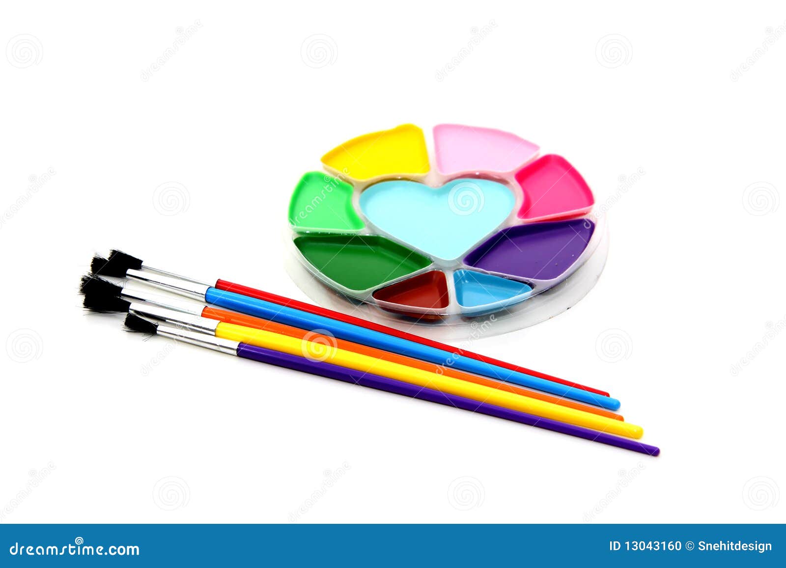 Paint brushes and colors stock photo. Image of plastic - 13043160