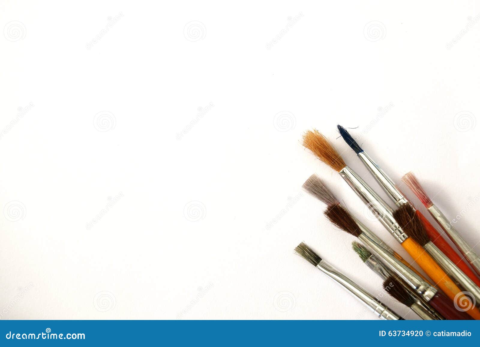 Paint Brushes Frame Over White Stock Photo - Image of creativity, tools ...