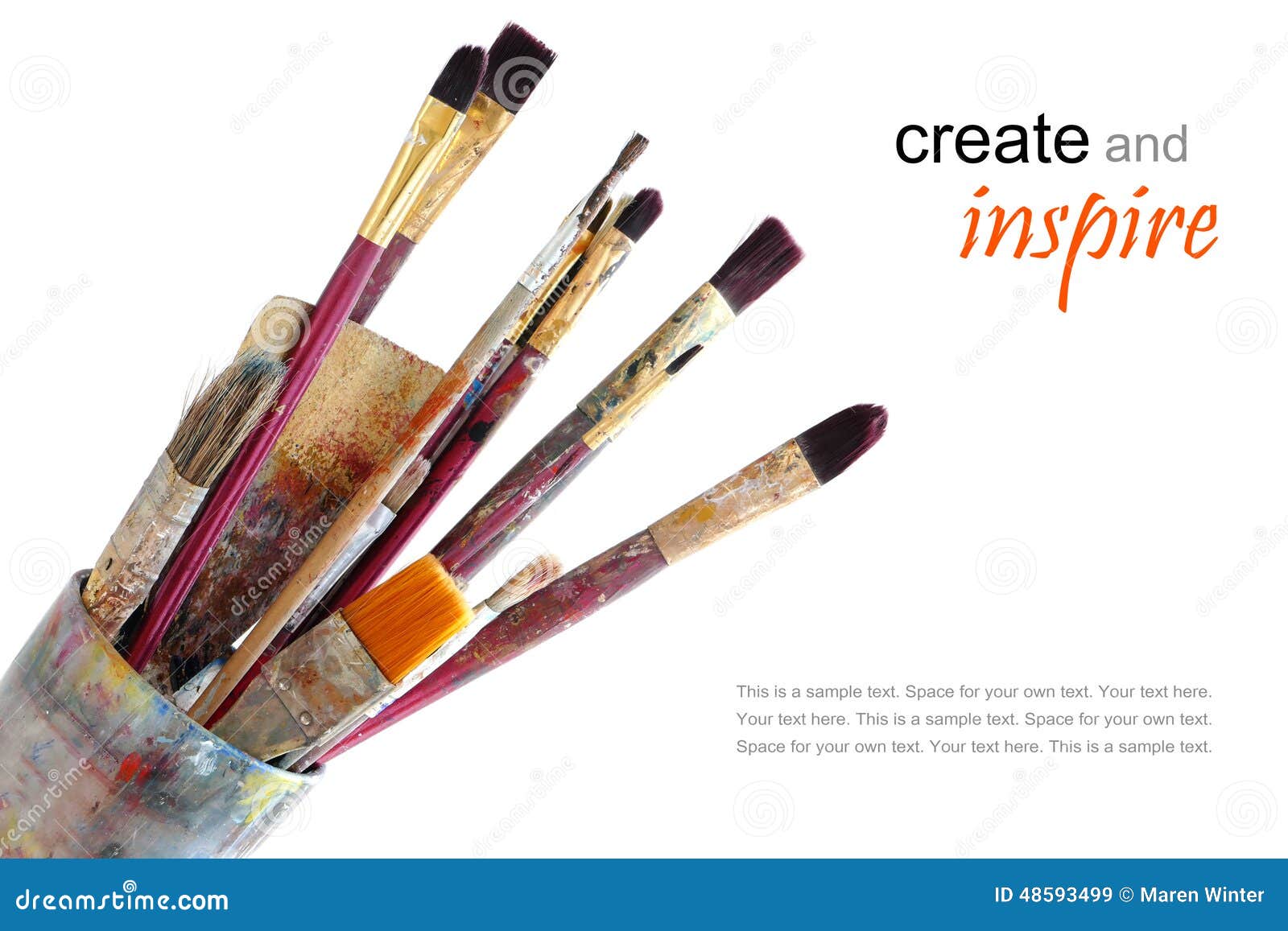 Paint Brushes in a Glass, Isolated on White Background, Sample Stock ...