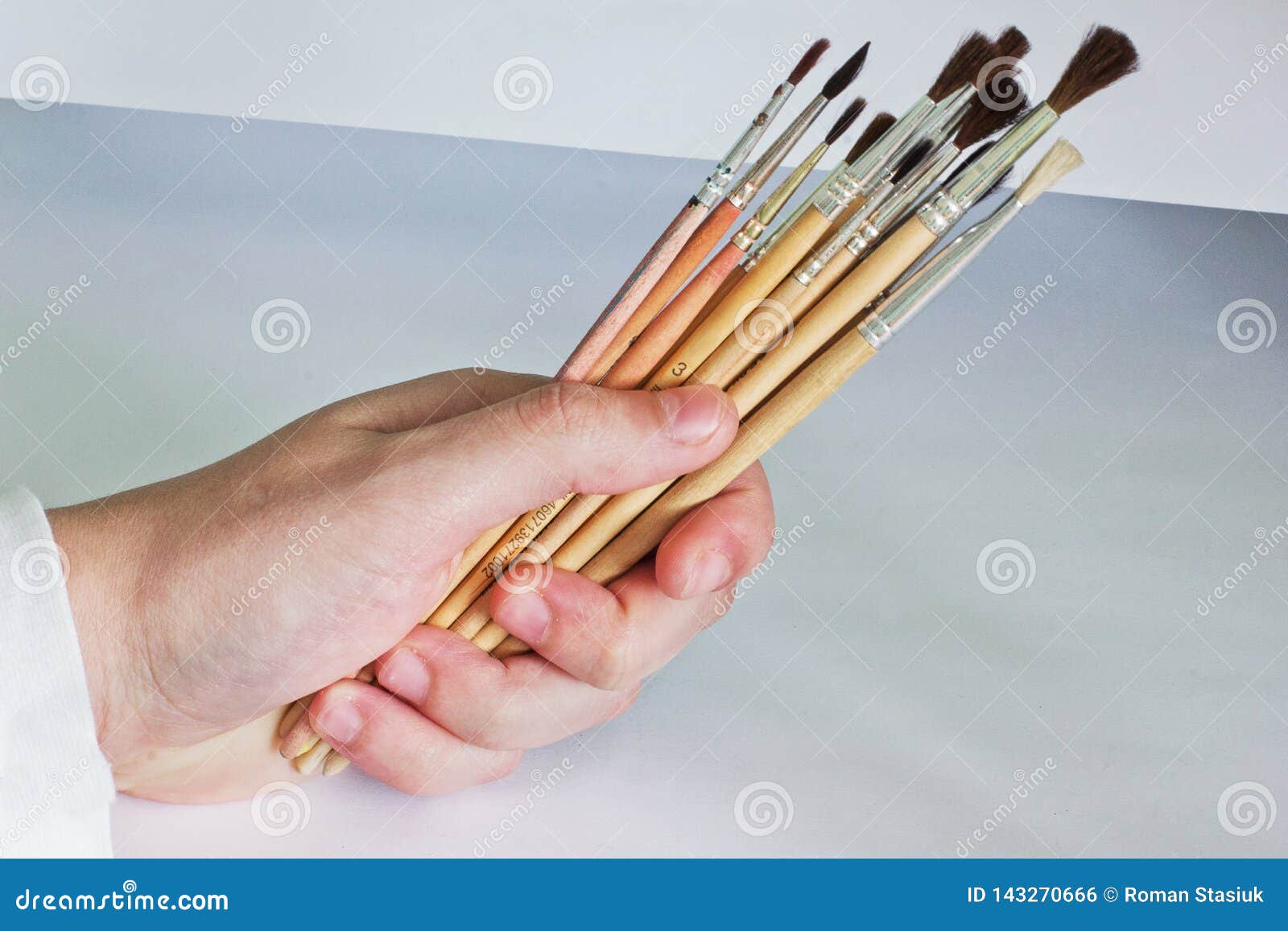 Hand Of An Artist With A Brush Working Mixing Paints Royalty-Free Stock ...