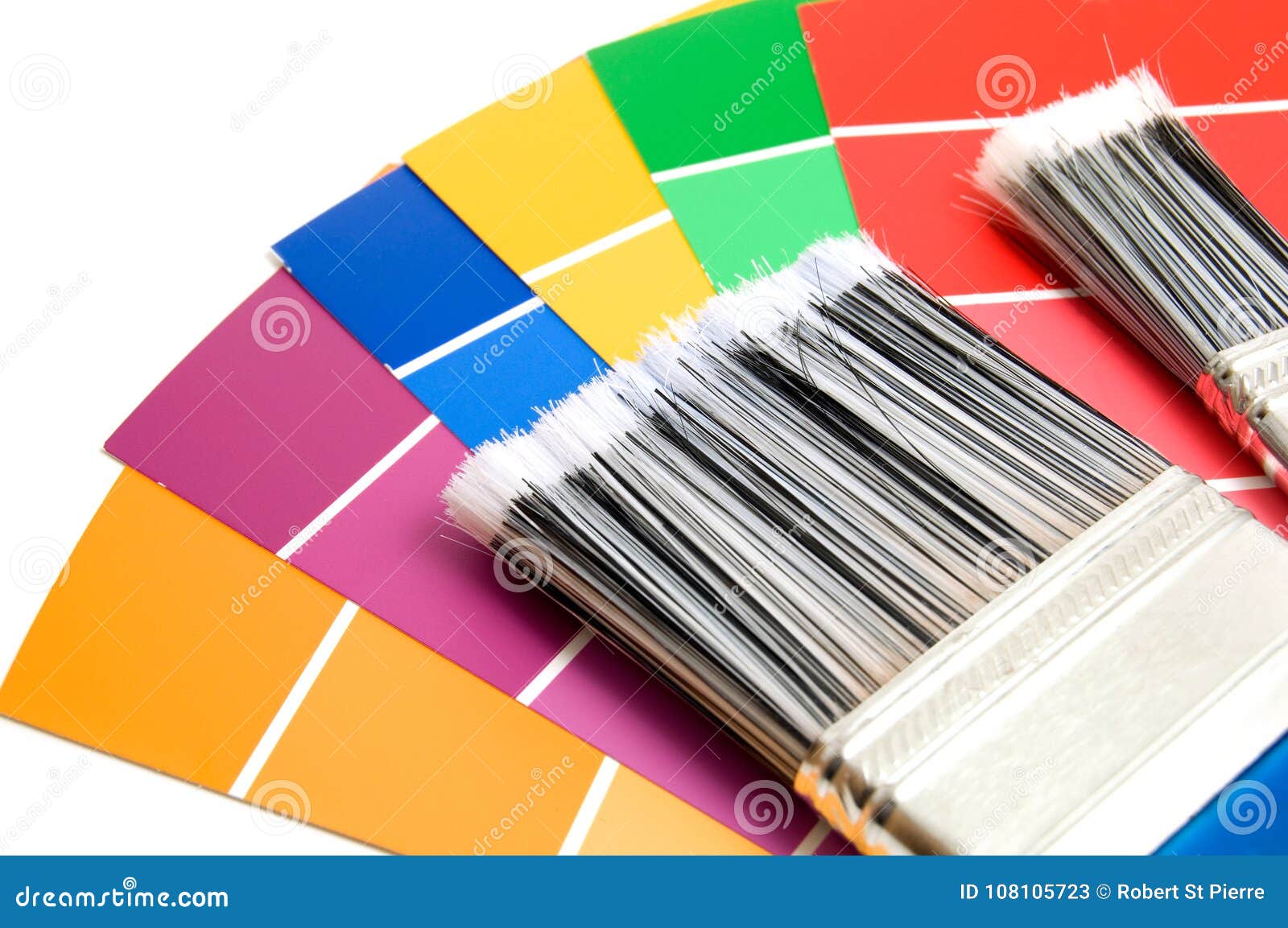 Paint Brushes with Paint Samples Stock Image - Image of house, choices ...
