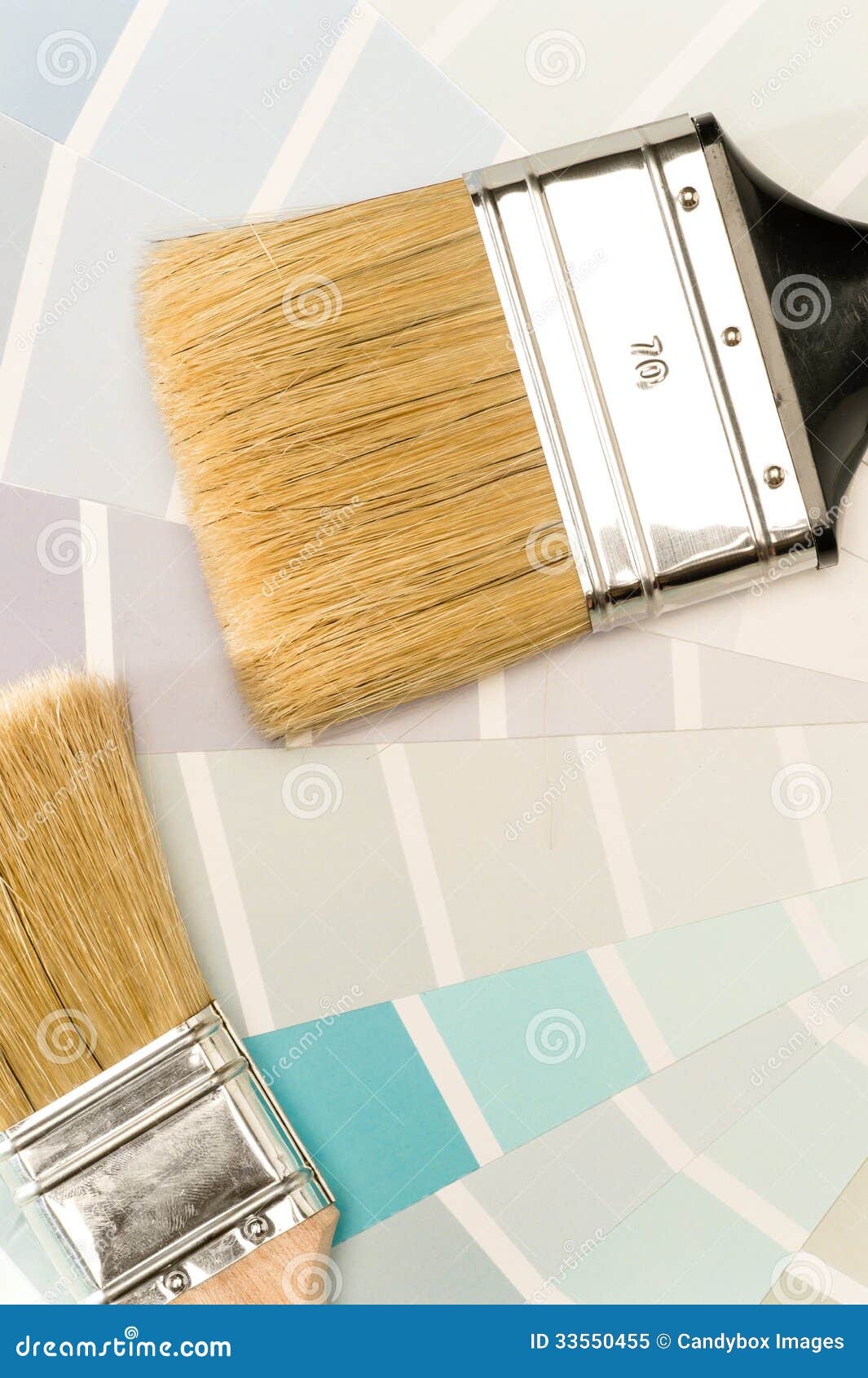 Paint Brushes and Shade Card Stock Image - Image of supply, coloring ...