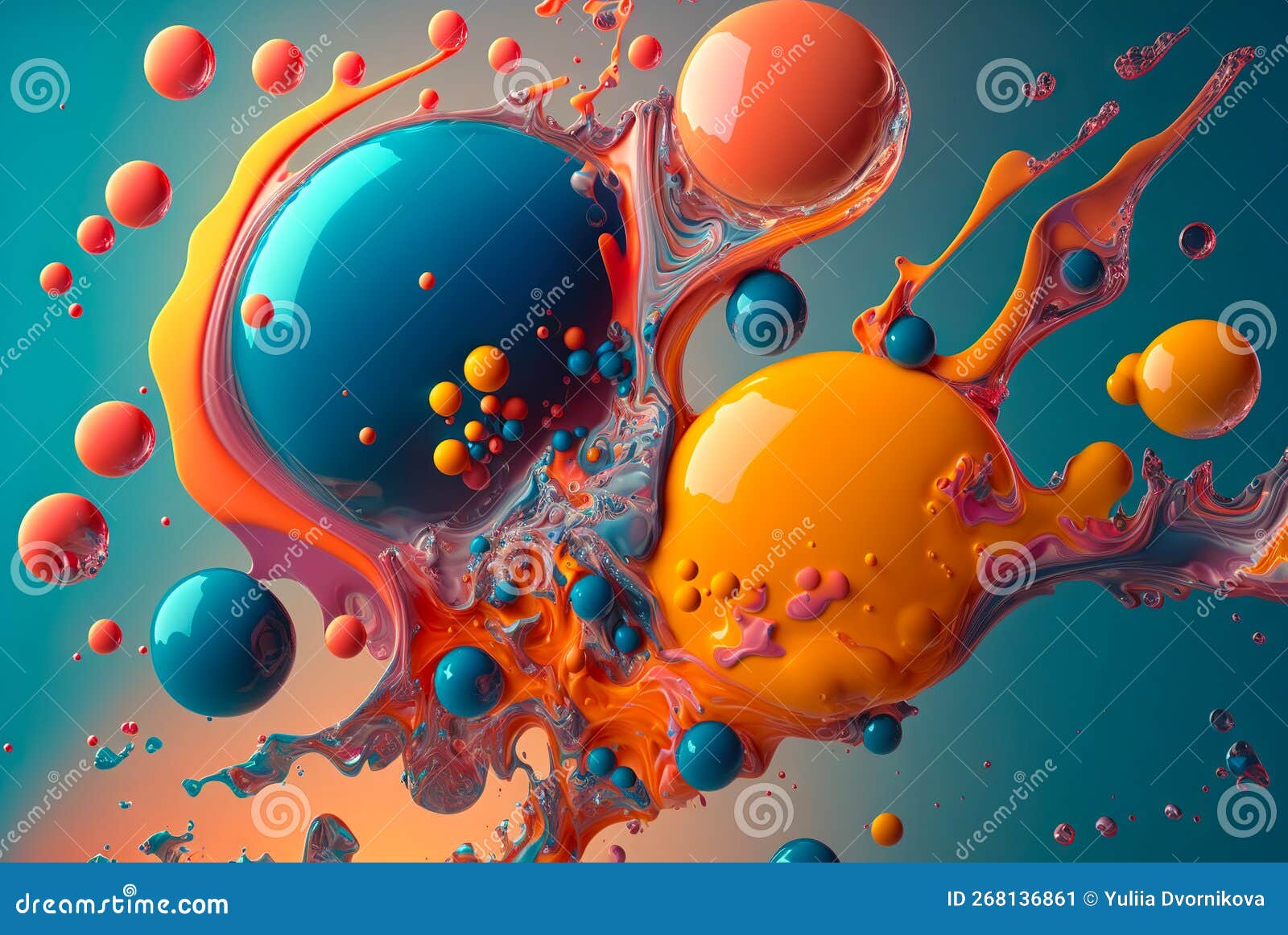 Paint Bubbles. Mix of Different Colors Stock Image - Image of movement ...