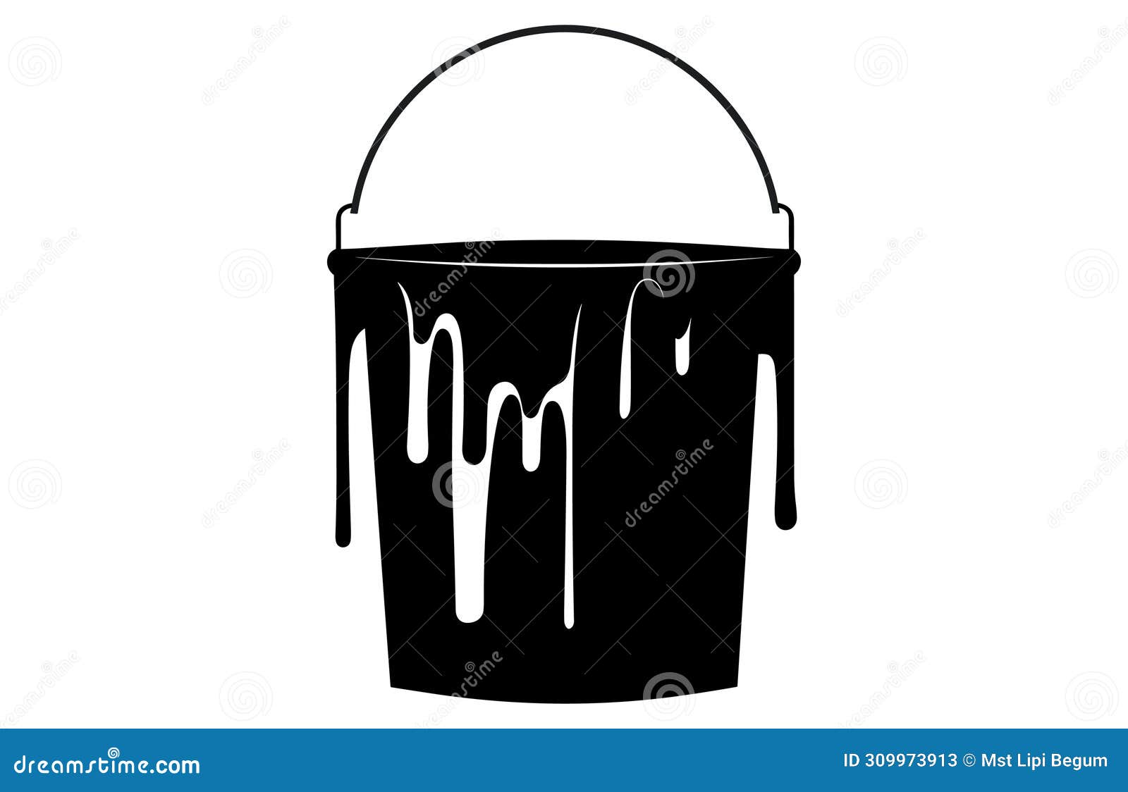 Paint Melting Bucket Silhouette, Paint Bucket Icon Flat Graphic Design ...