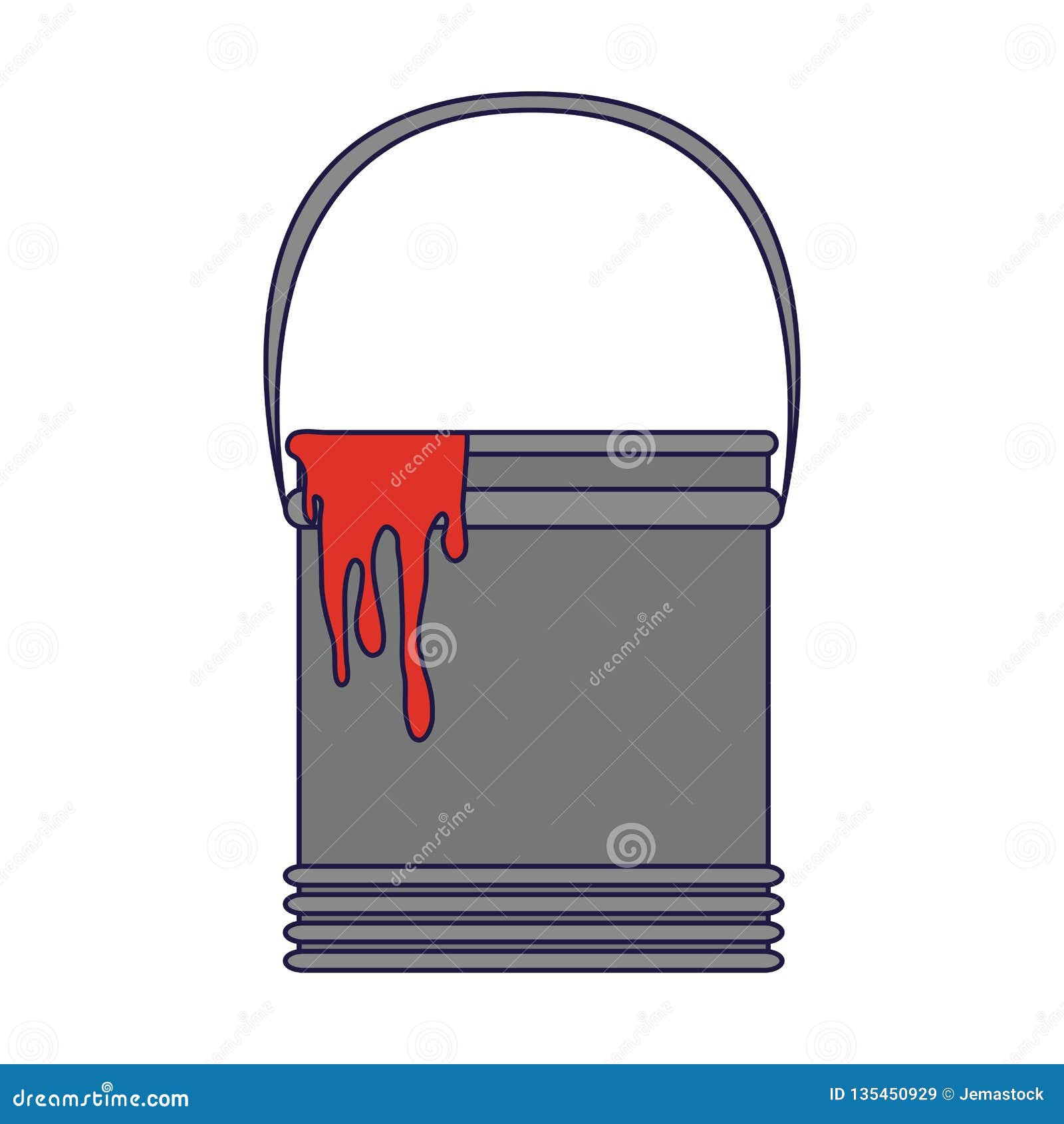 Paint bucket isolated stock vector. Illustration of metal - 135450929