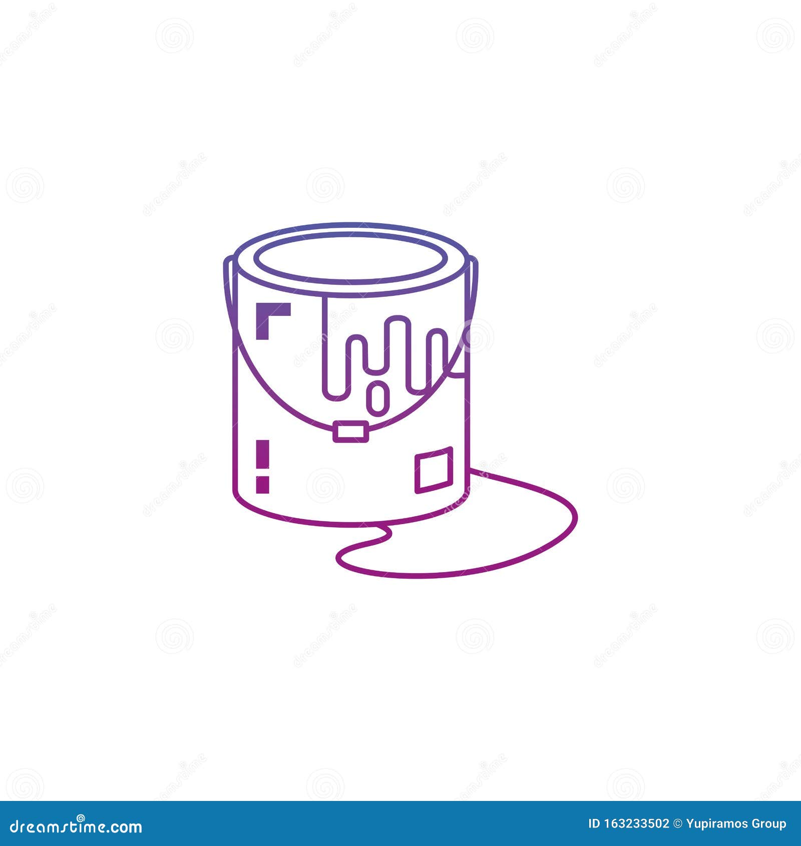 Paint Bucket Line Gradient Design Stock Vector - Illustration of ...