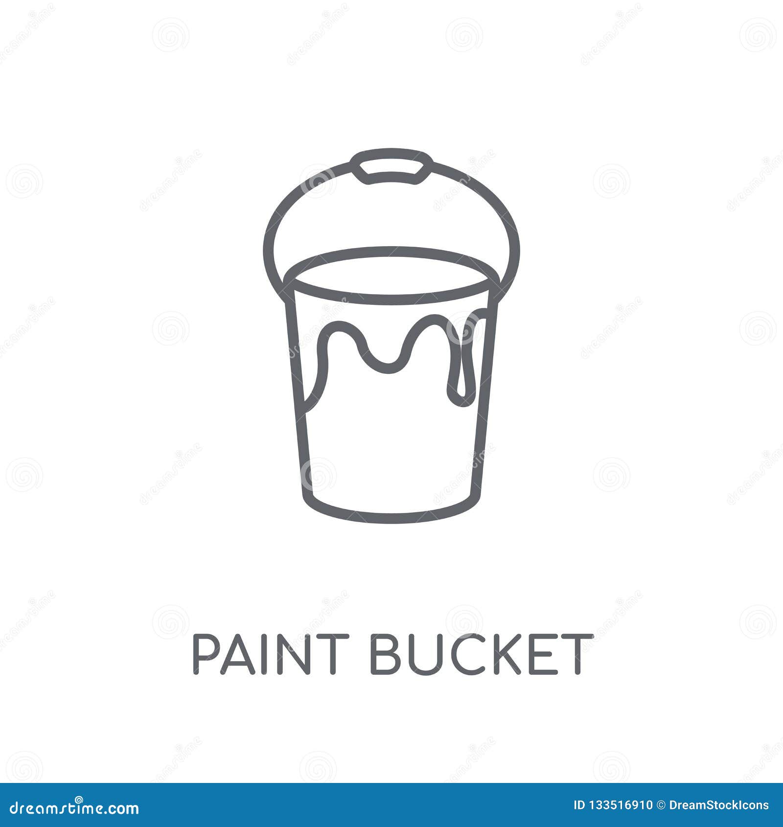 Paint Bucket Linear Icon. Modern Outline Paint Bucket Logo Conce Vector ...