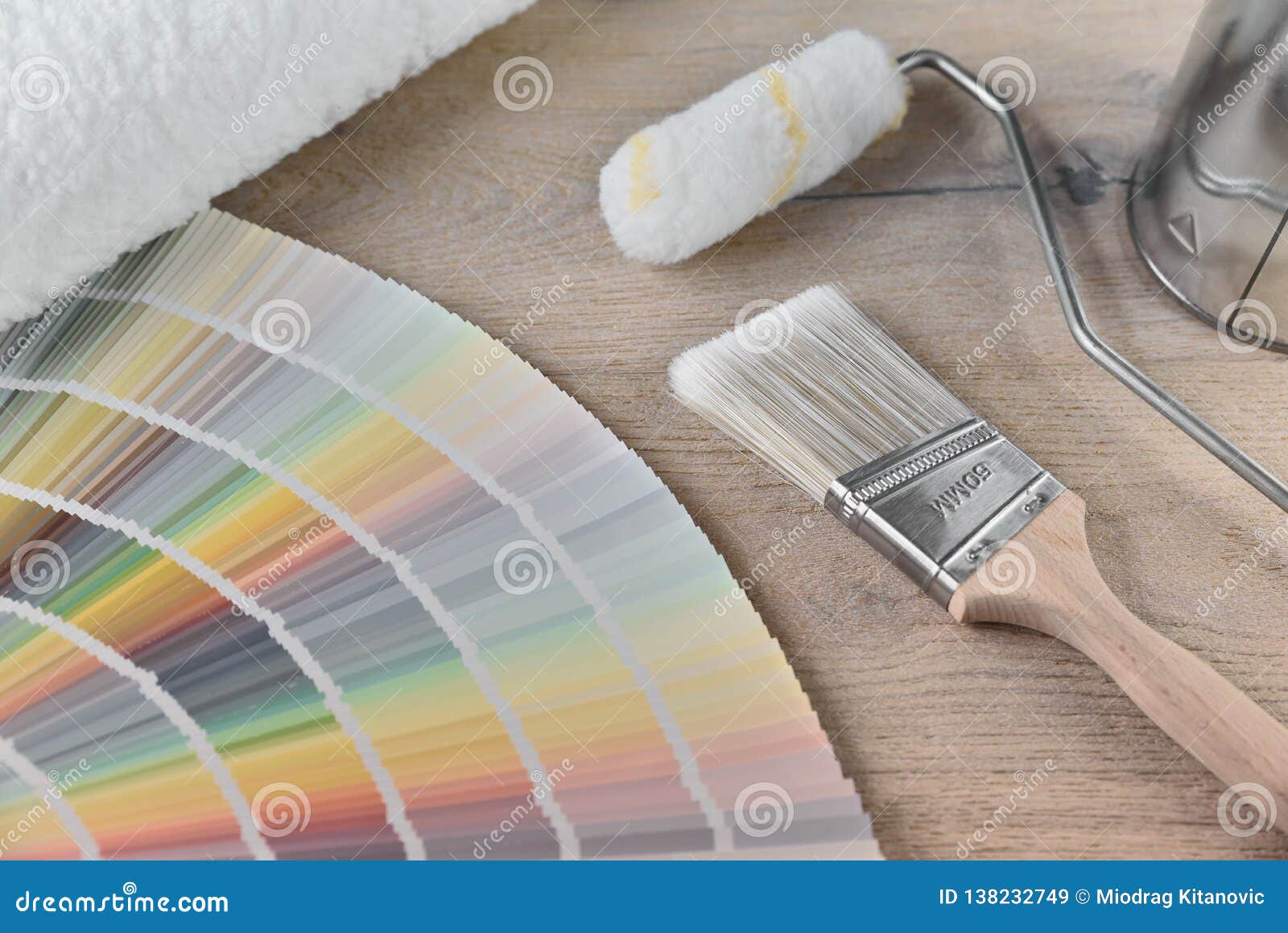 Paint Bucket with Palette Color Stock Image - Image of renovation ...