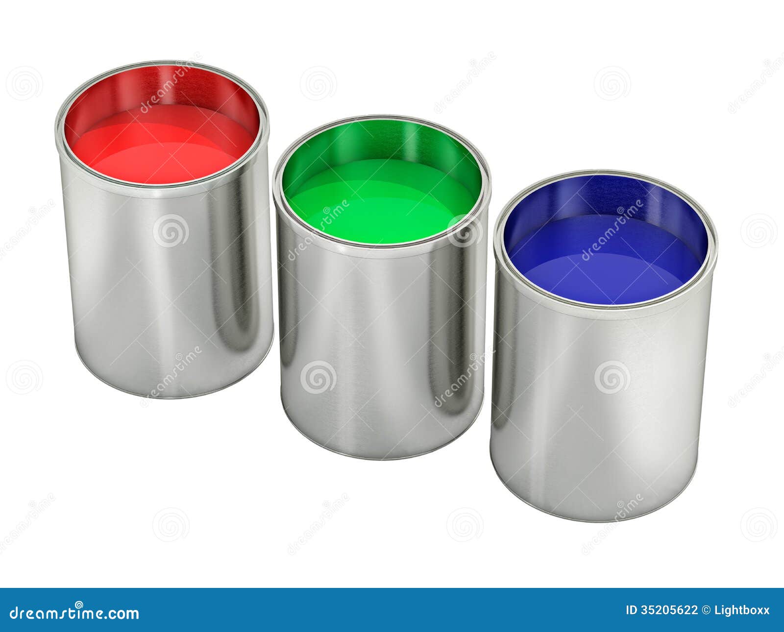 Paint Buckets - with Colored Paint Stock Illustration - Illustration of ...