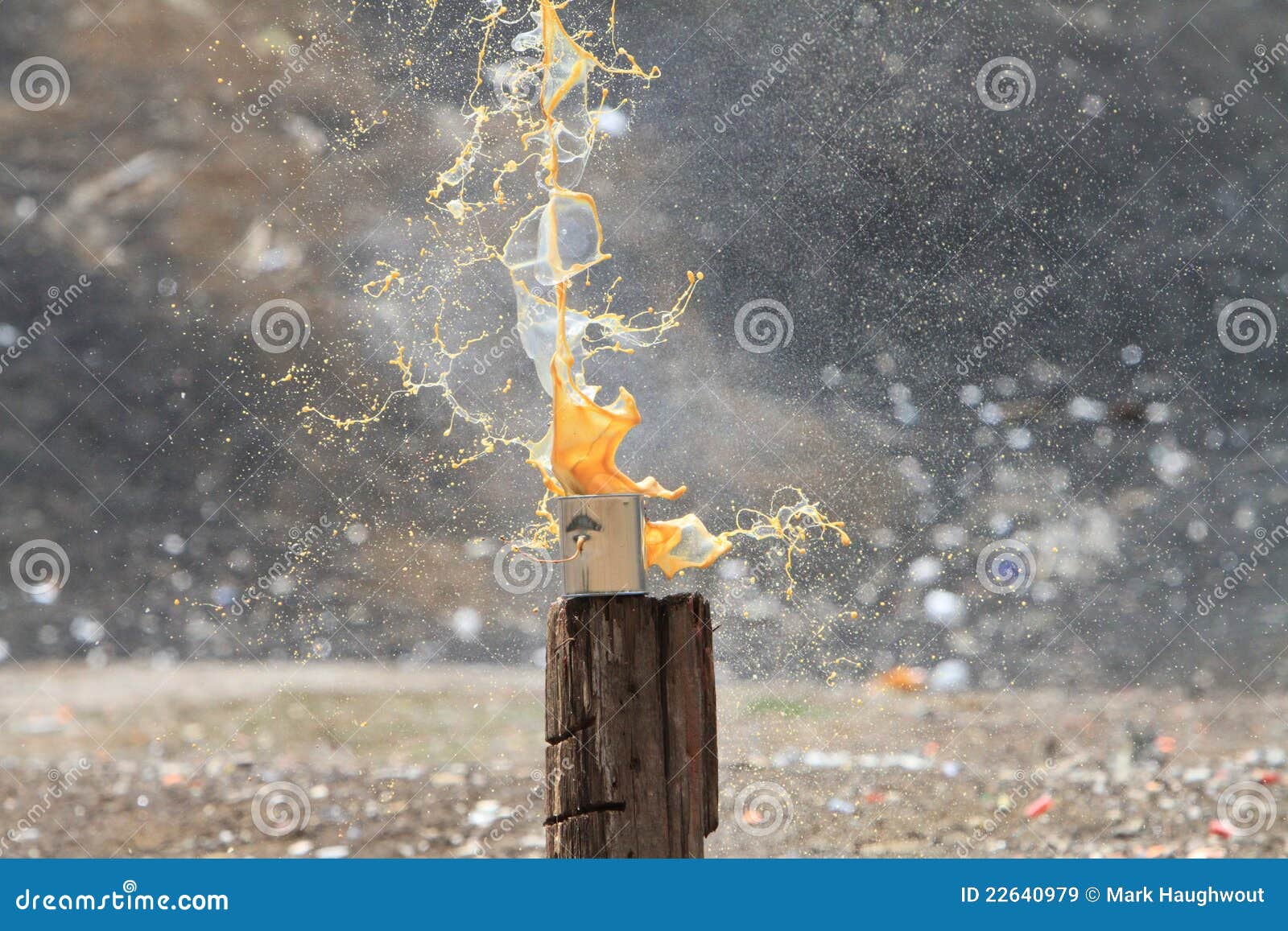 Paint can exploding stock image. Image of holes, freeze - 22640979